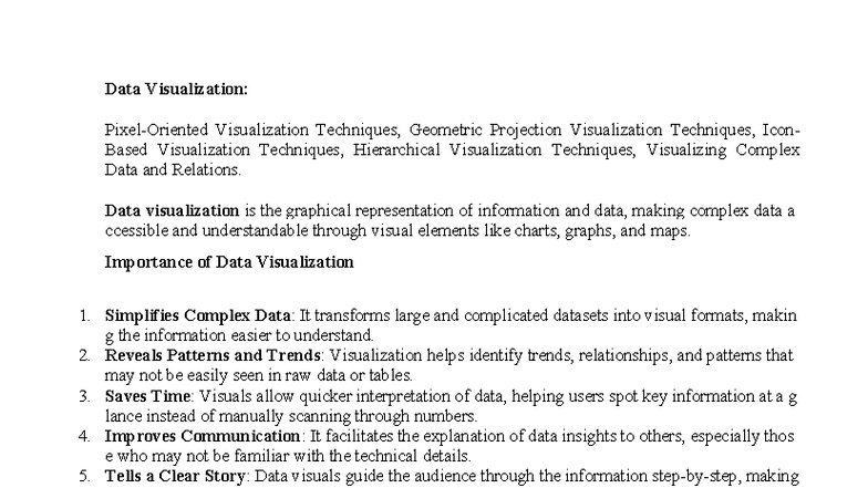 DA-5th Unit - Data Visualization full notes - Data Visualization: Pixel ...