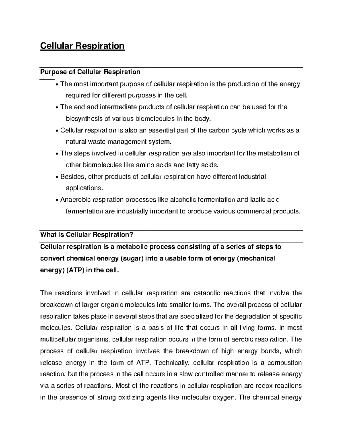 Cellular Respiration Notes: Understanding Energy Production and ...