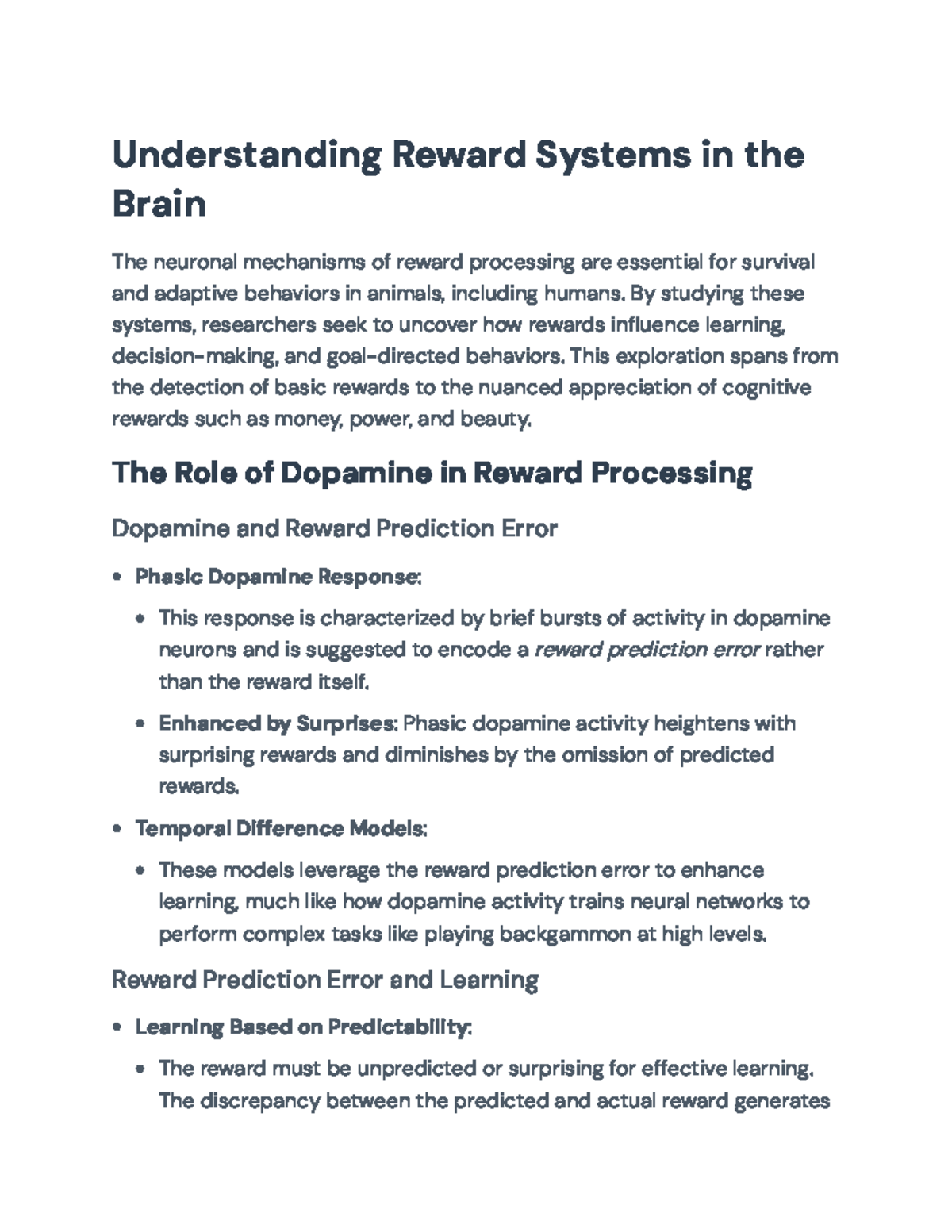 Understanding Reward Systems in the Brain: Mechanisms and Implications ...