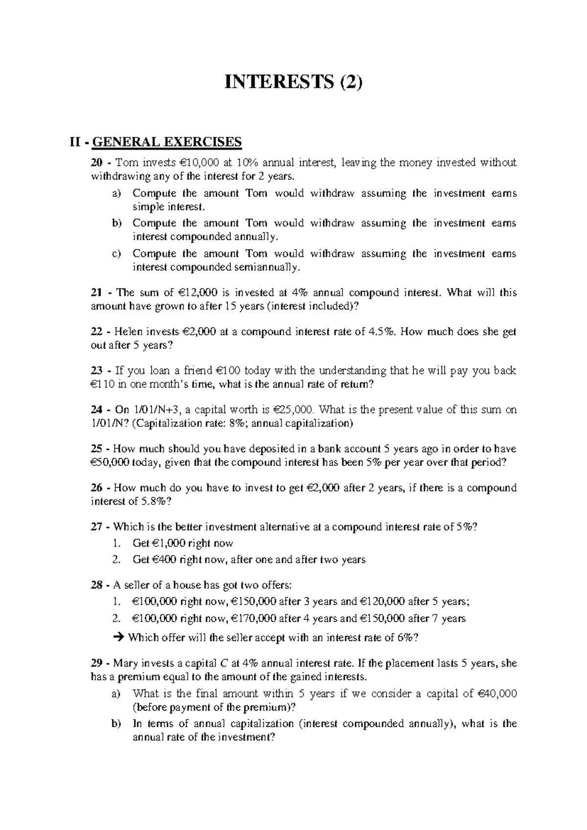 2-2 - General Interest Exercises and Calculations - Studocu
