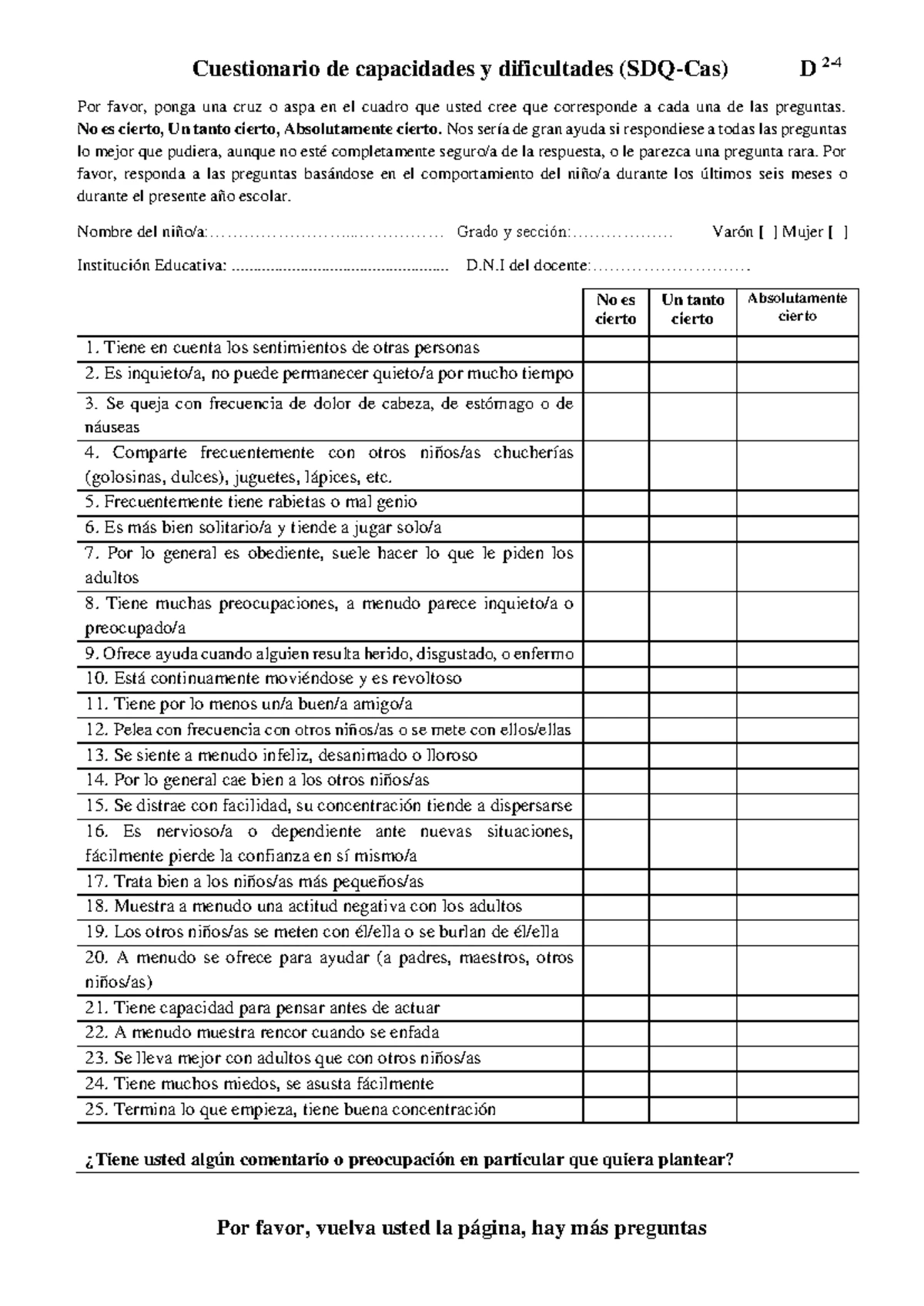 Manual Completo SDQ Actualizado - 0 CUESTIONARIO DE CAPACIDADES Y ...