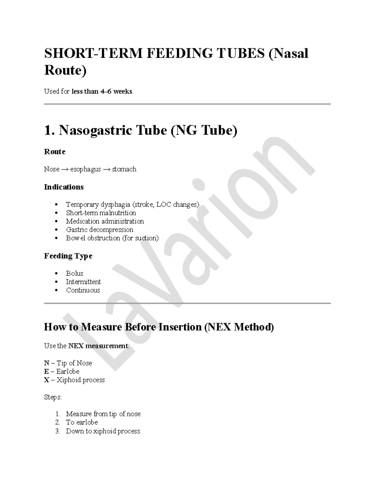 Types of Feeding Tubes: Nasal and Surgical Routes Explained - Studocu