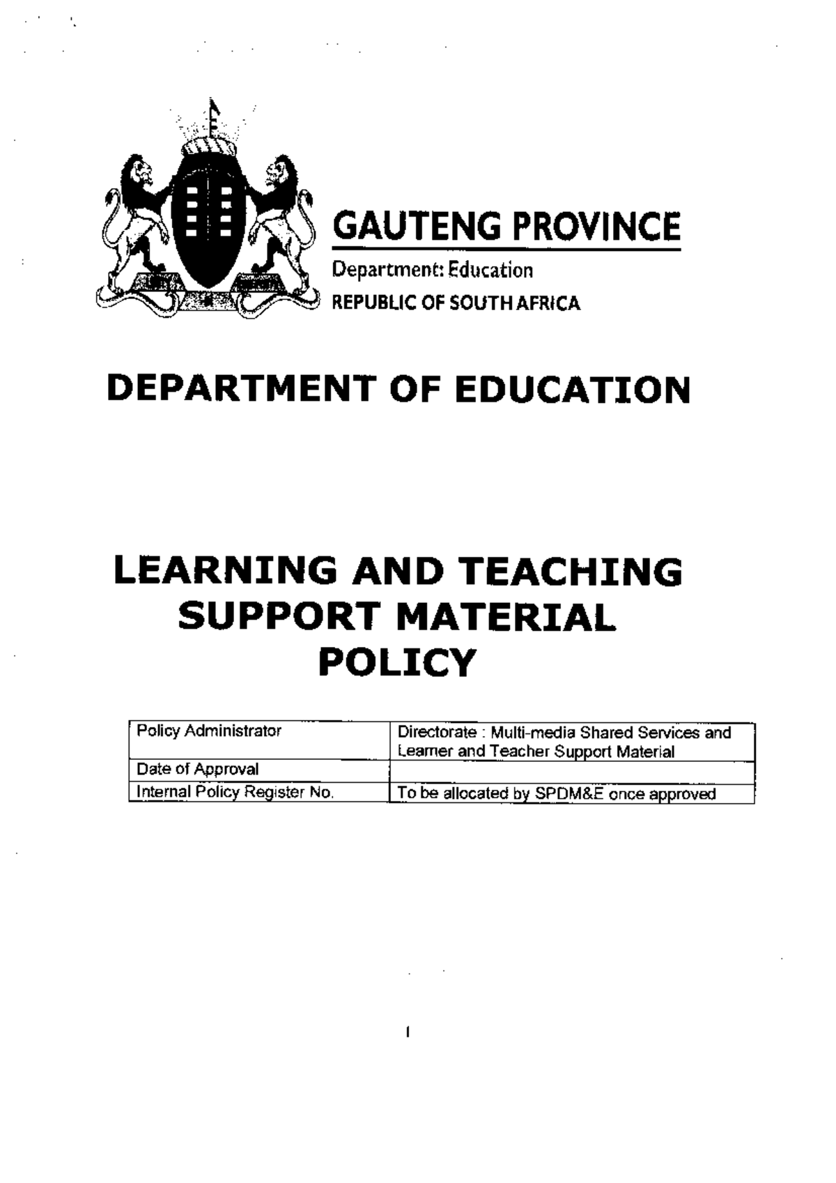 GDE LTSM Policy Guidelines for Enhanced Learner Support and Resources ...
