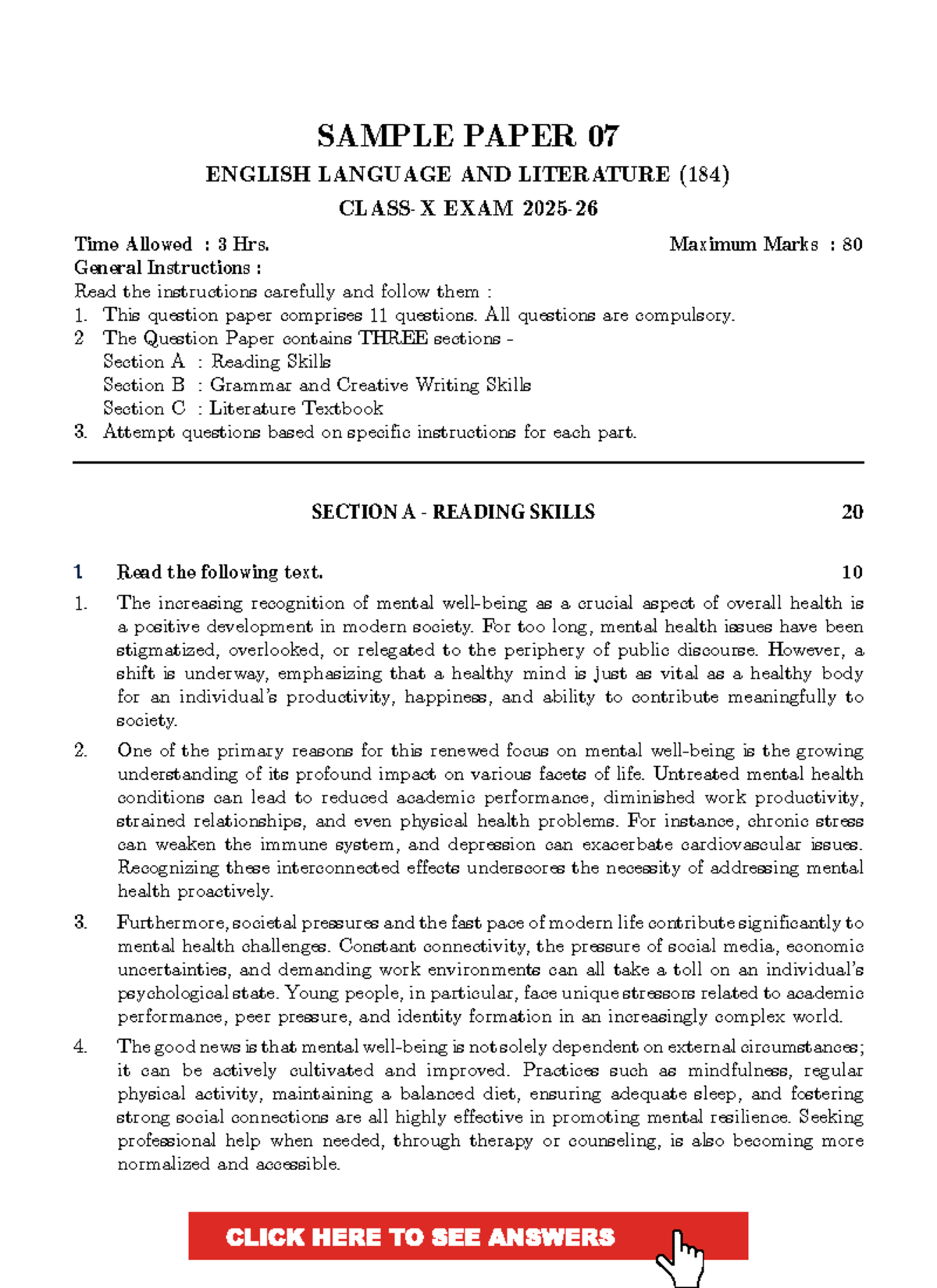 NODIA APP Sample Paper 07: English Language & Literature (184) Exam ...