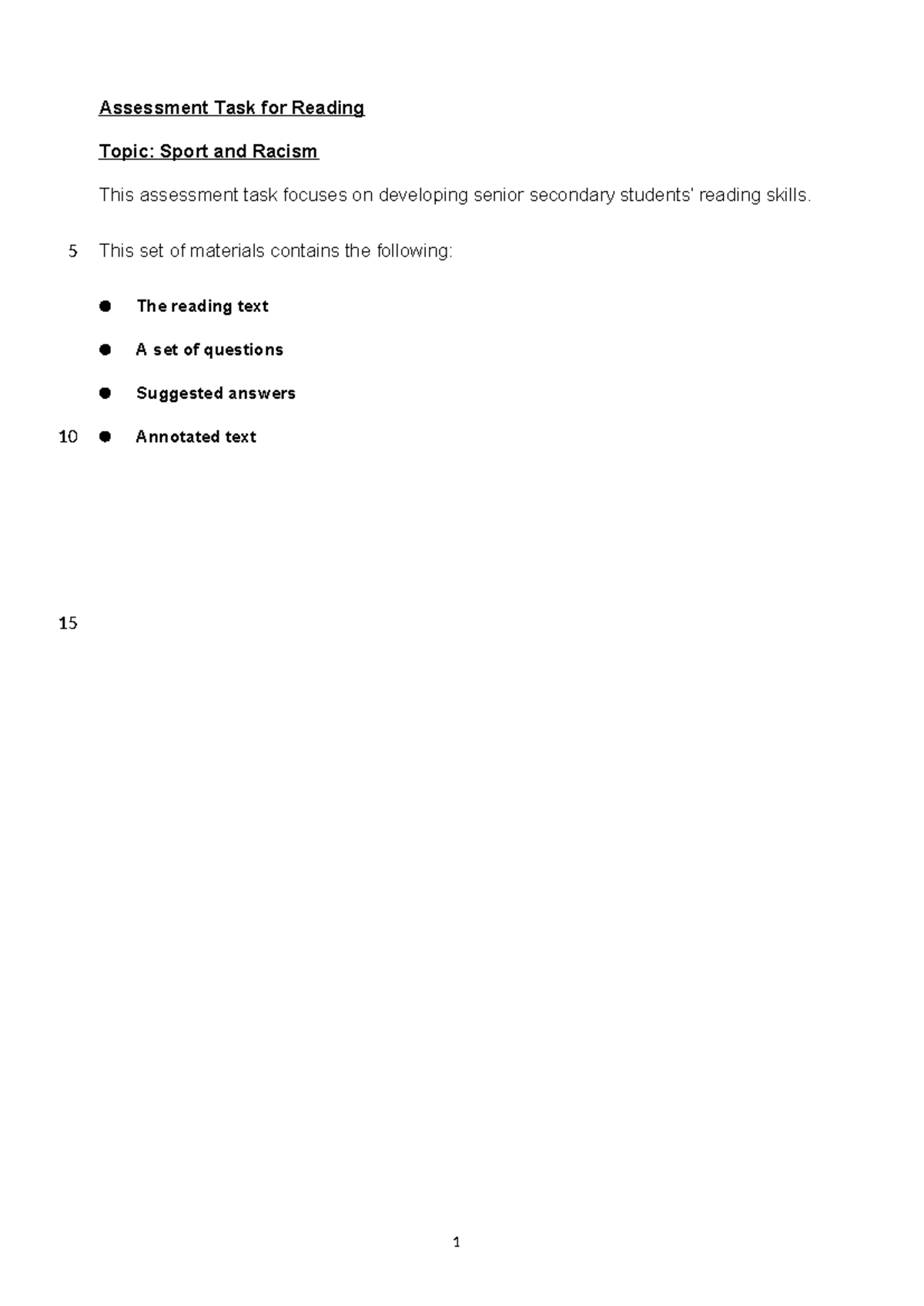 Assessment Task: Reading on Sport and Racism (7) - Studocu