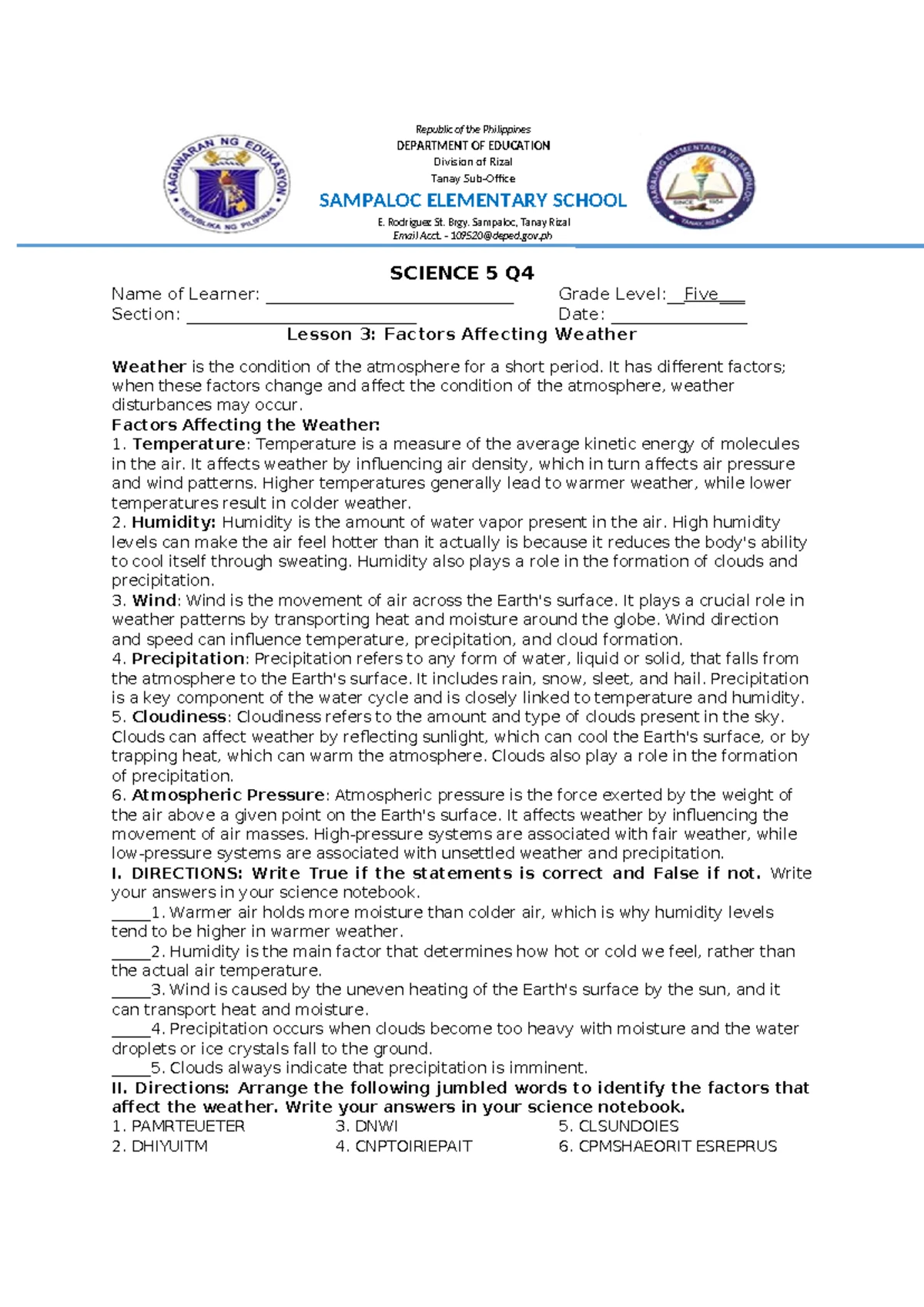 Activity Sheet IN Science Q4 Phases of the Moon - Science 5 Q Pattern ...