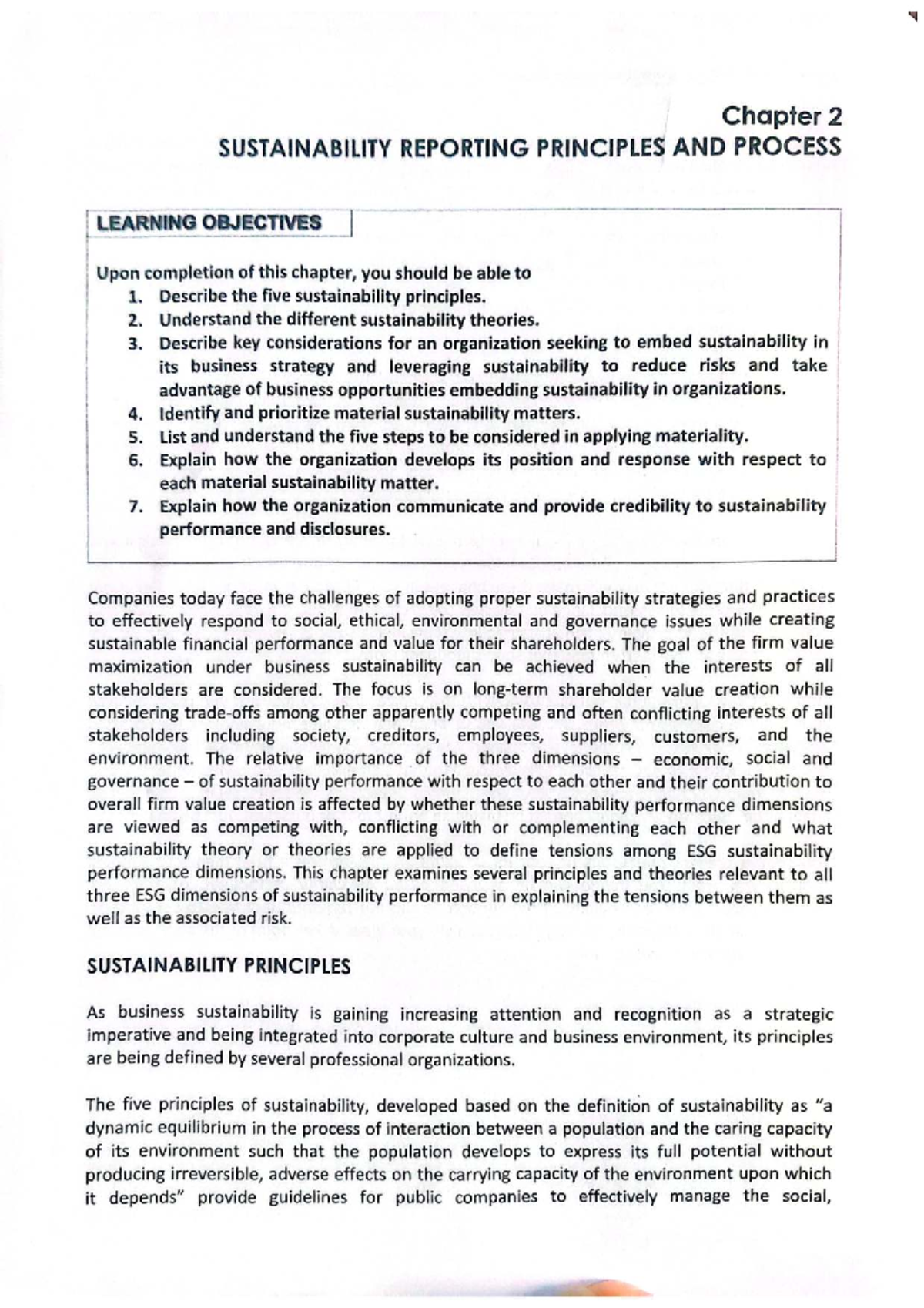 Chapter 2 - Sustainability Reporting Principles & Processes (Course ...