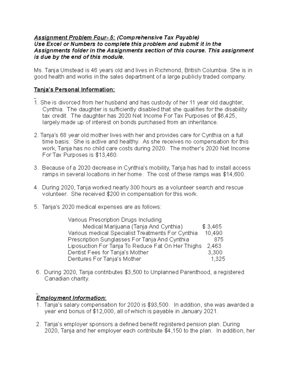 Taxation ASSGN 1 - Problem 4: Comprehensive Tax Payable Analysis - Studocu