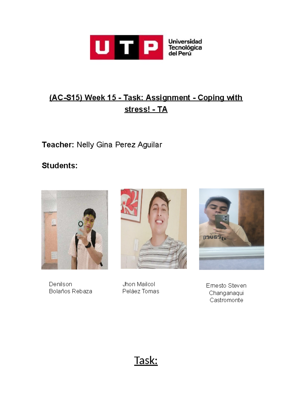 AC- Week 15 Assignment: Coping with Stress Strategies - Studocu
