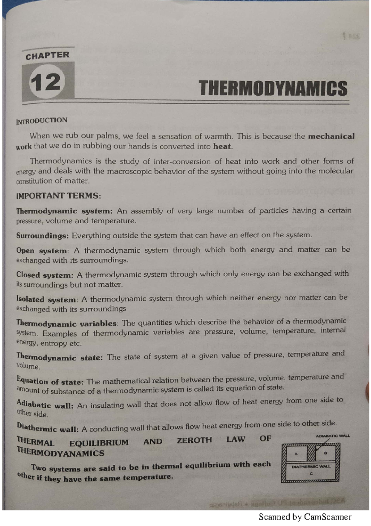 Thermodynamics-1 - Notes that was sent to me. - CHAPTER 12 ...
