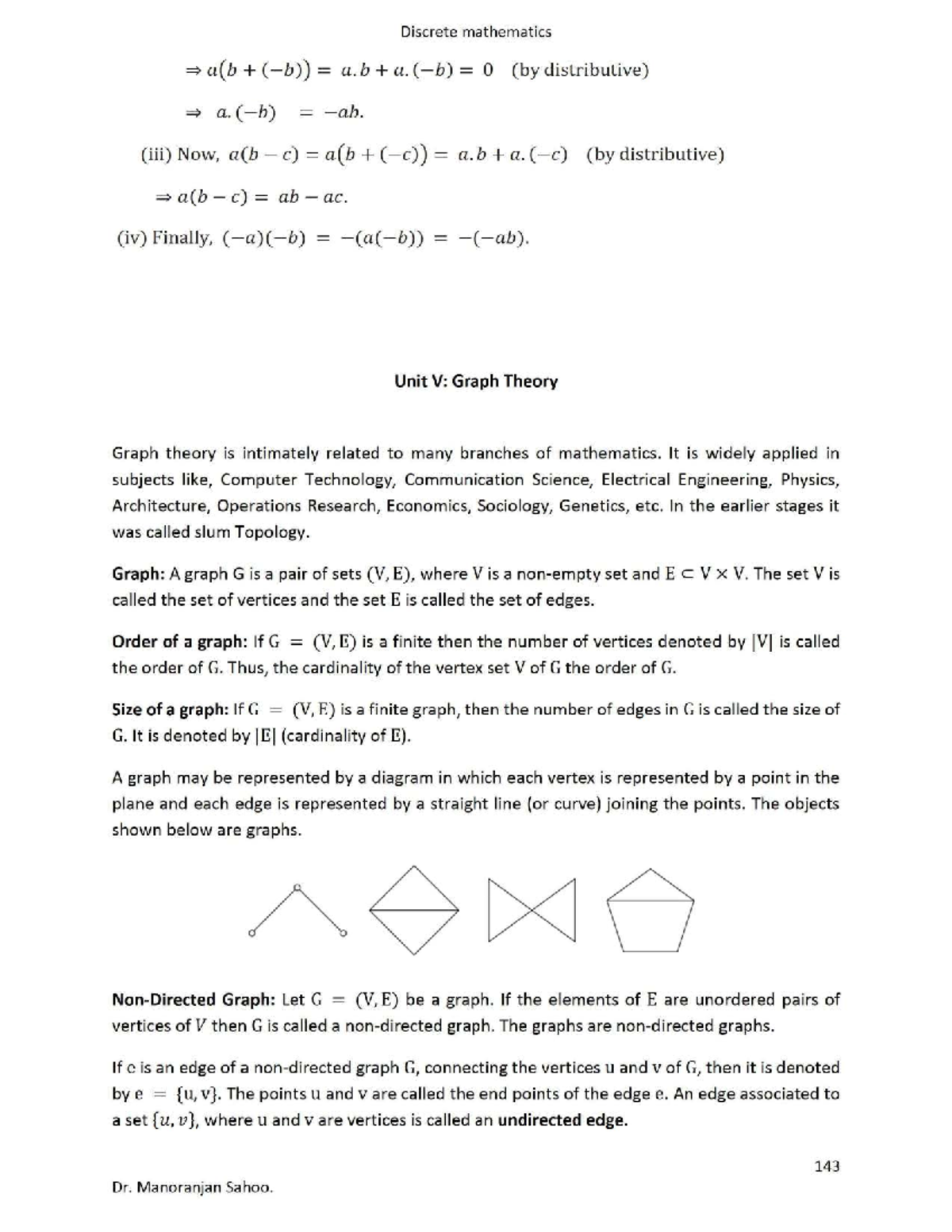 Unit V: Graph Theory in Discrete Mathematics - Studocu