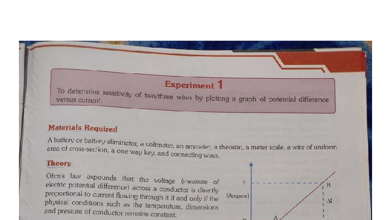 Electricity Lab Manual XII: Experiment 1 - Determining Wire Resistivity ...