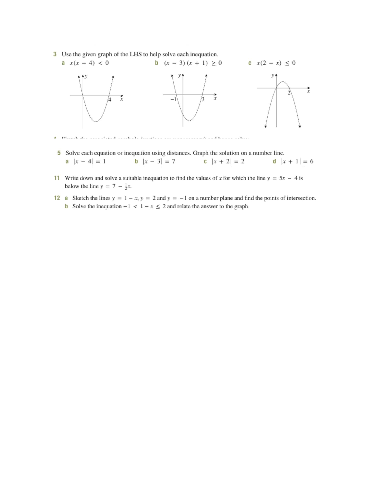Inequality Practice - Solving Graphs and Inequations (Math 101) - Studocu