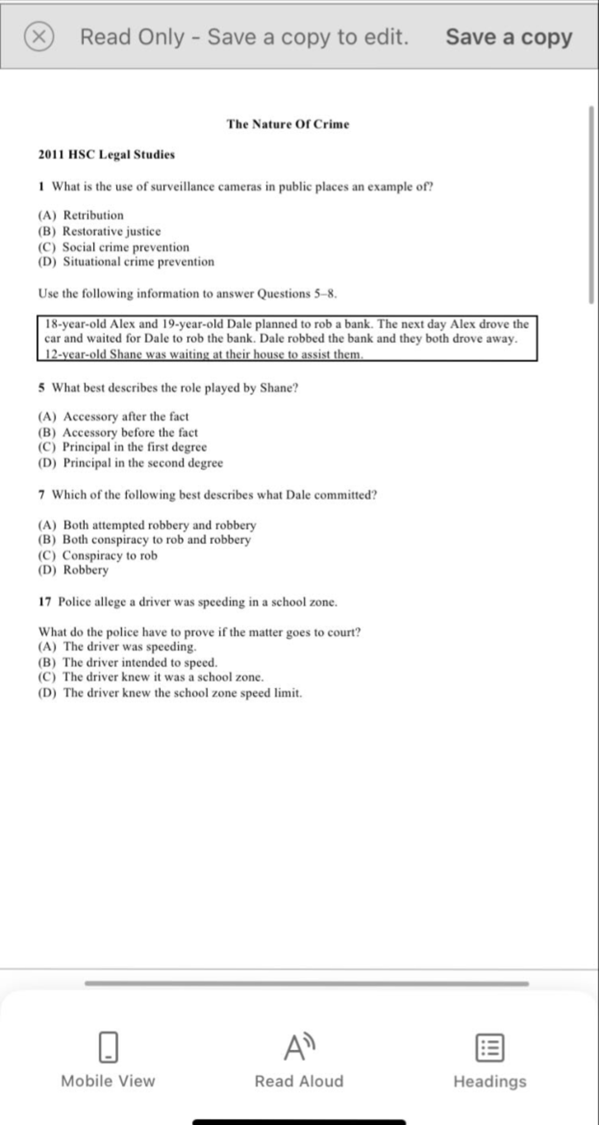 Nature of Crime: Multiple Choice Questions Review - Studocu
