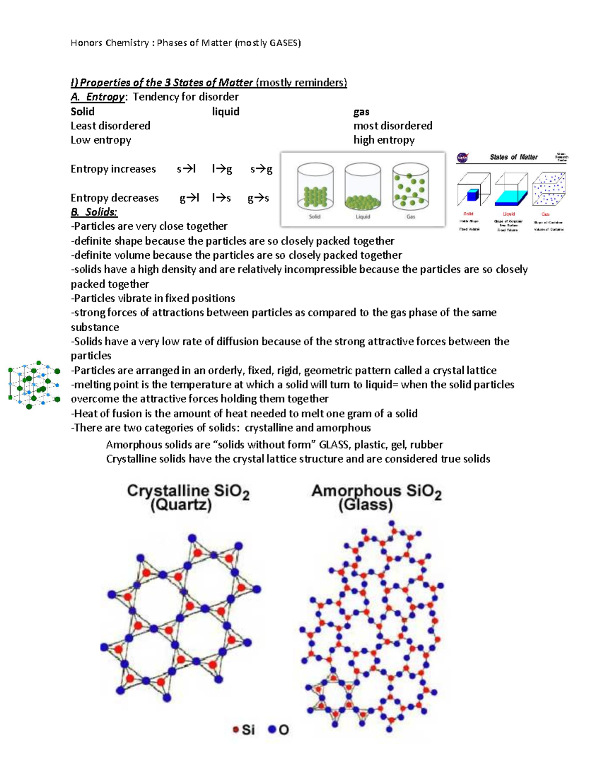 Honors Chemistry: Comprehensive Guide to Gases & Gas Laws - Studocu