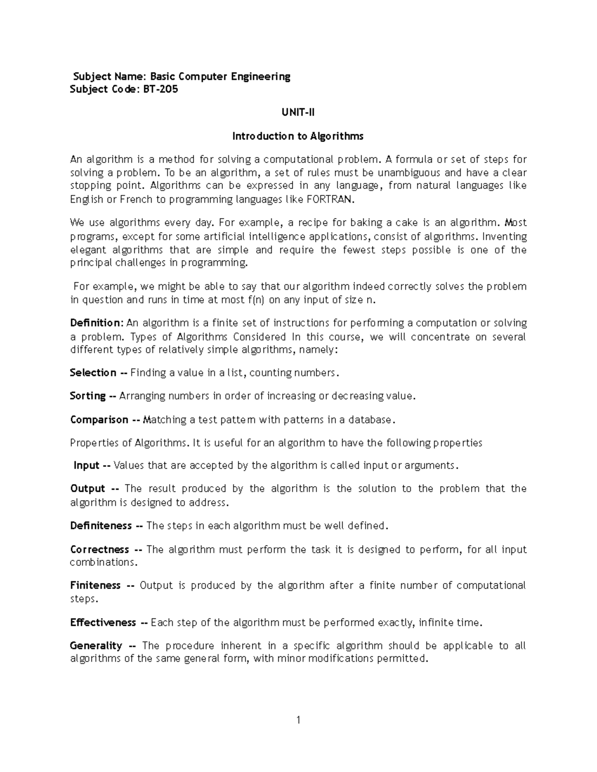 Unit 2C: Introduction to Algorithms and Programming Concepts - Studocu