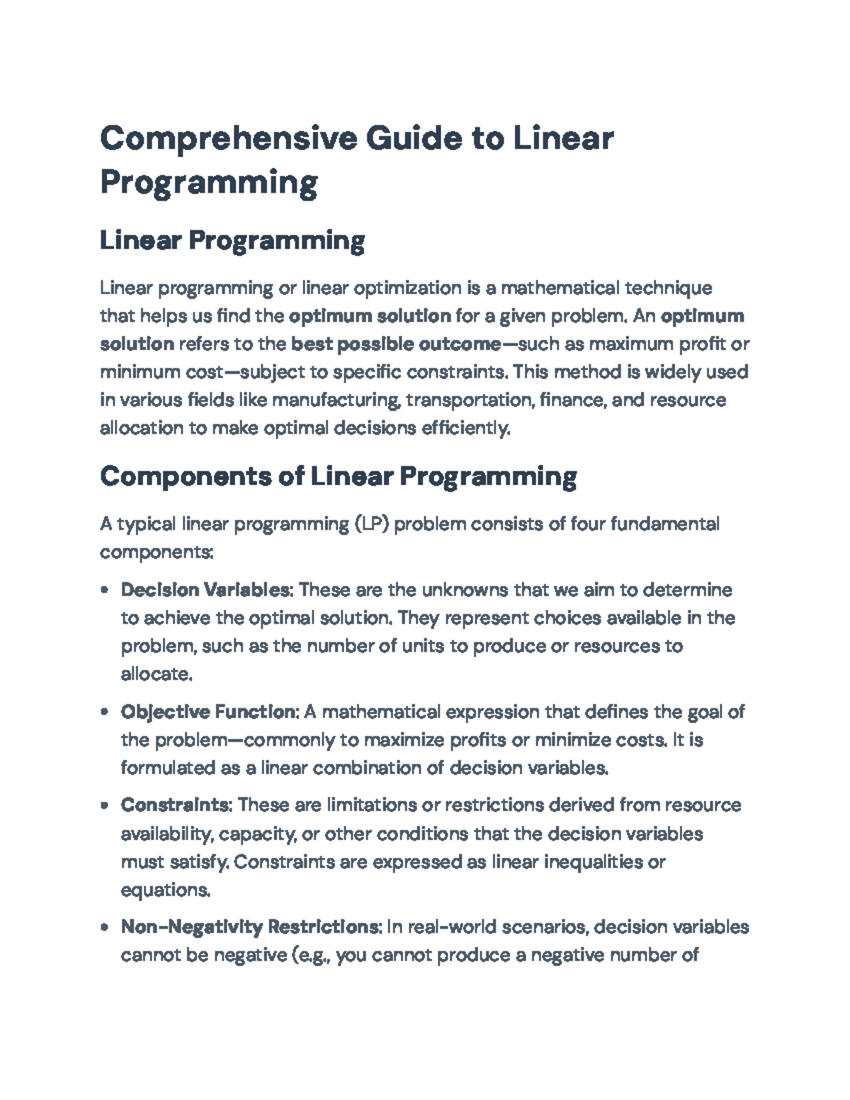 Comprehensive Guide to LP: Formulation & Applications (Course Code ...