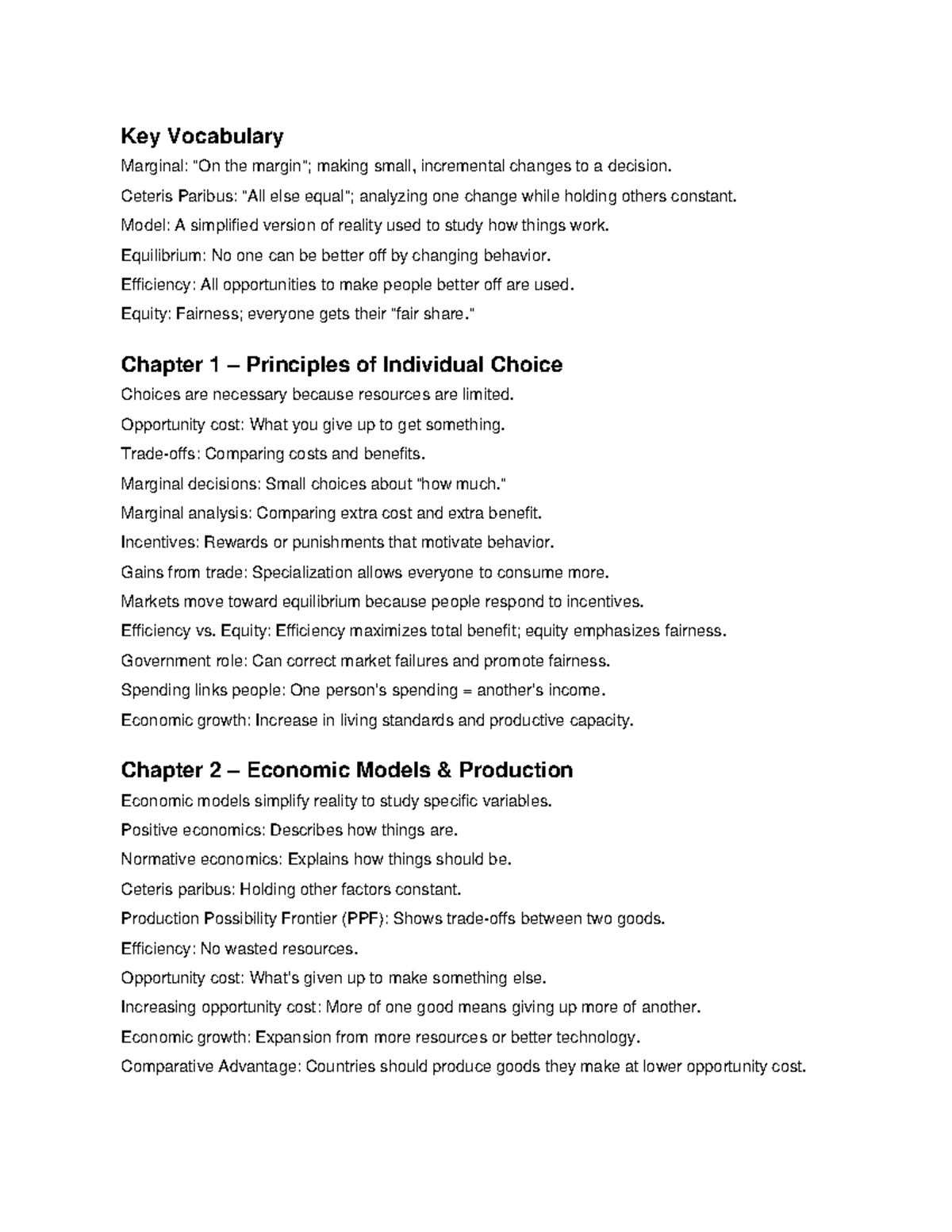 Microeconomics Study Guide: Key Concepts and Vocabulary - Studocu