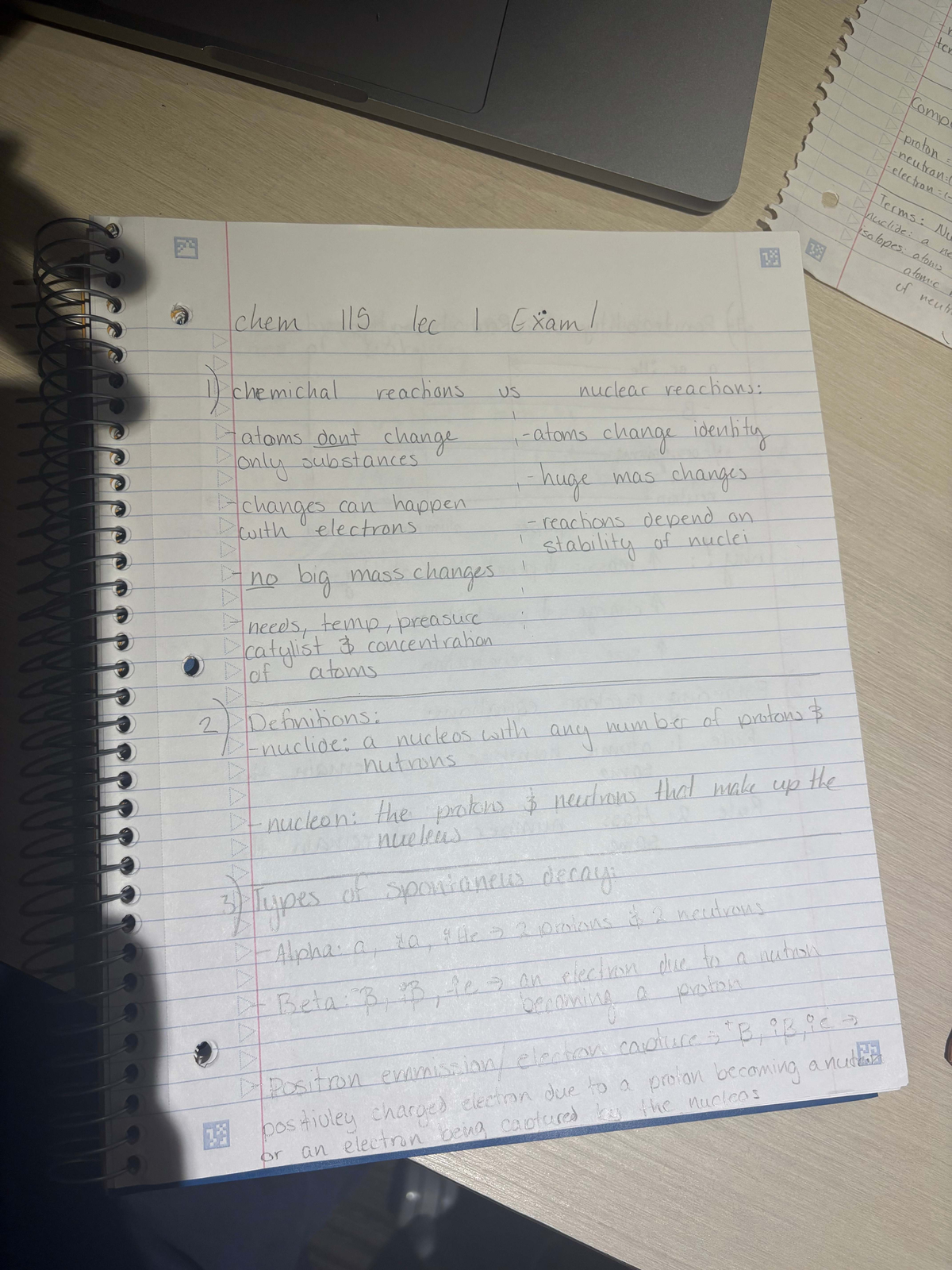 chem 115 Lec Exam: Understanding Nuclear Reactions and Decay - Studocu