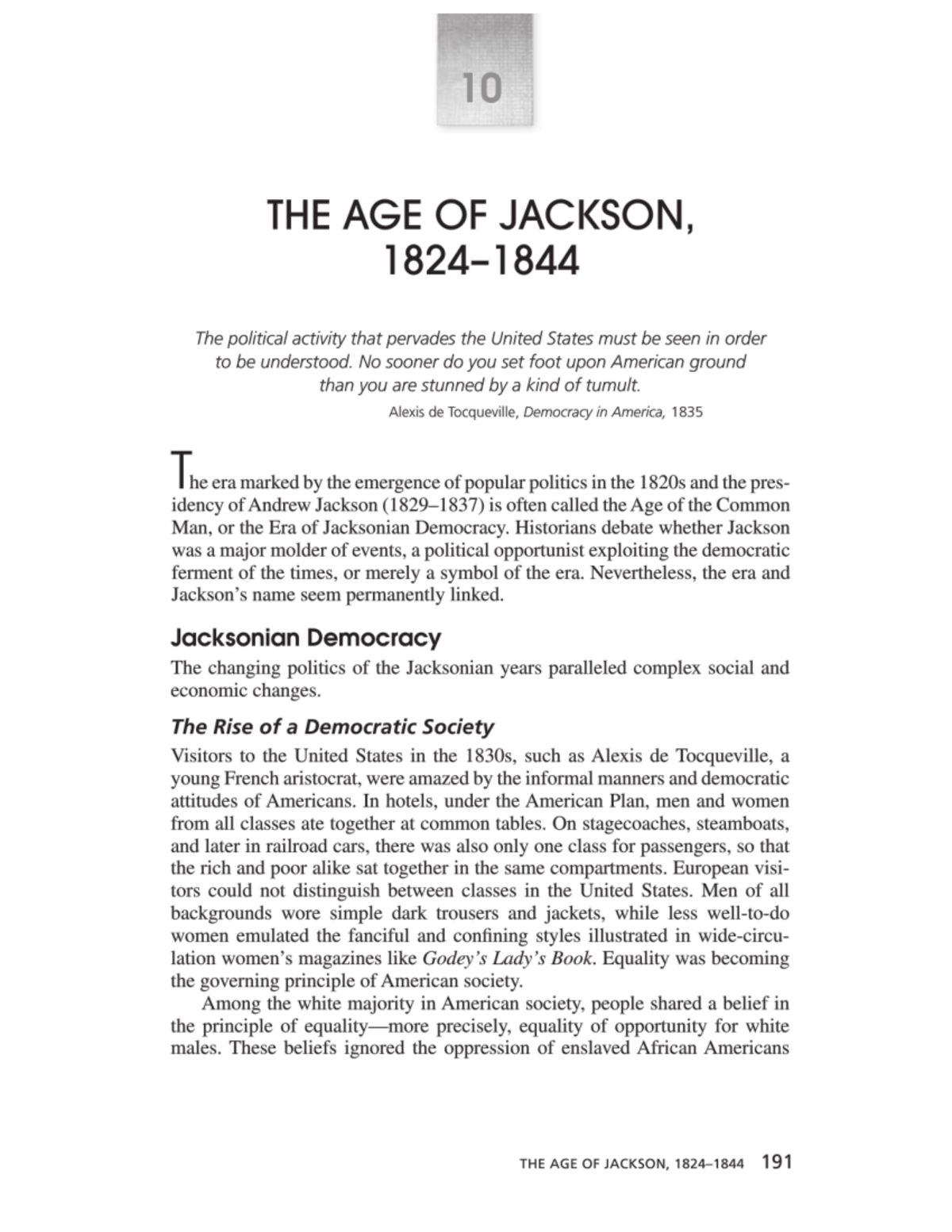 The Age of Jackson: A Study of Jacksonian Democracy (APUSH) - Studocu