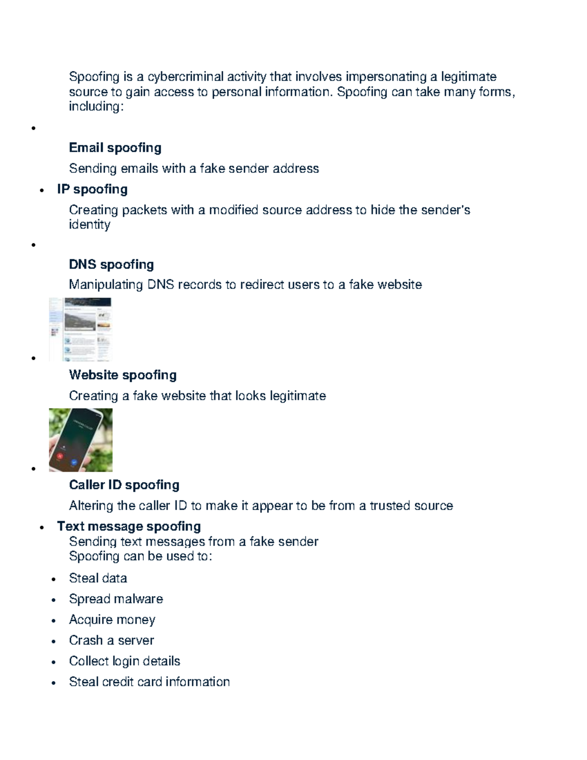 Cyber Security: Understanding Spoofing Techniques and Risks - Studocu