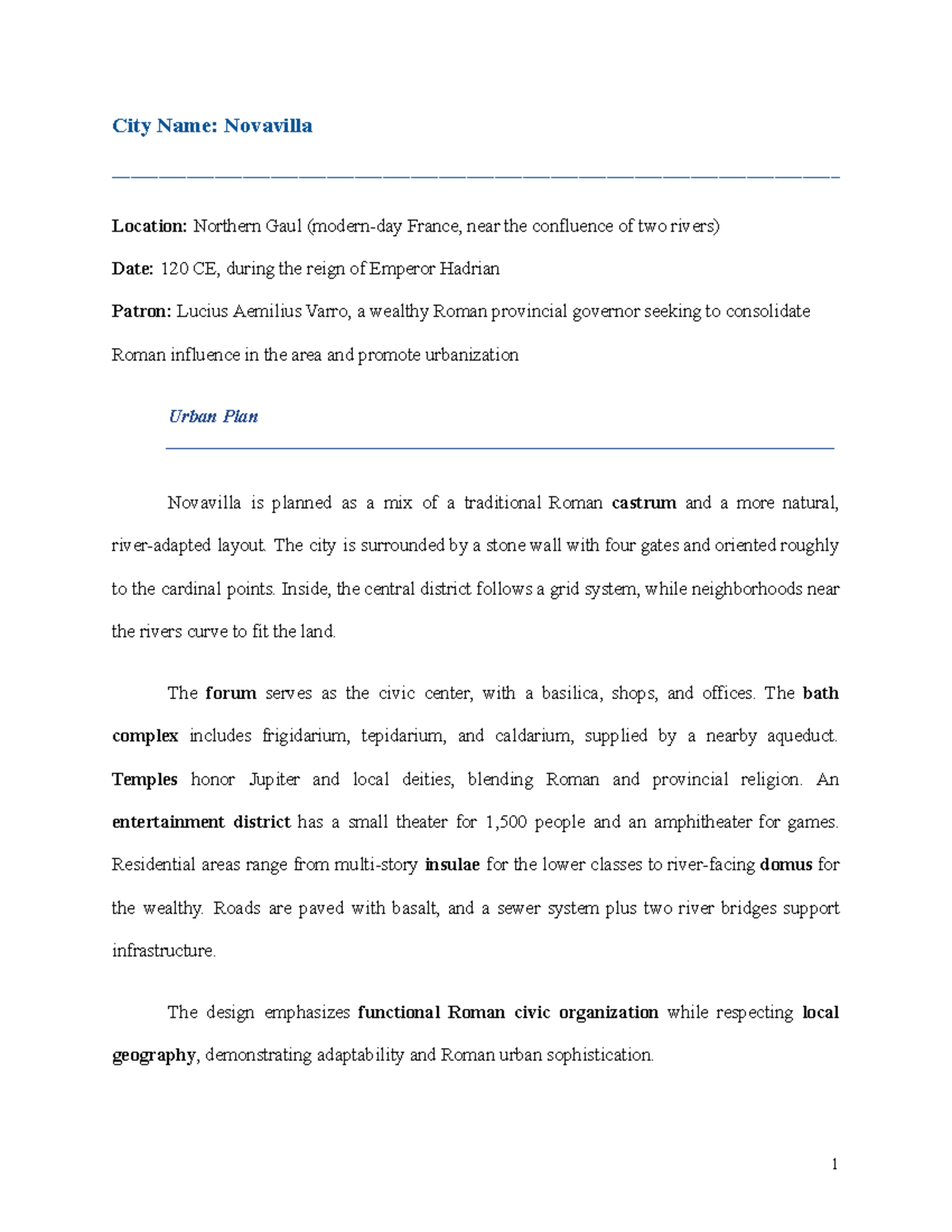 Novavilla Urban Plan: Roman City Design in Northern Gaul (120 CE) - Studocu