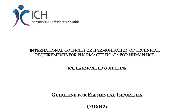 ICH Q3D(R2) Final Guideline for Elemental Impurities in Pharmaceuticals ...