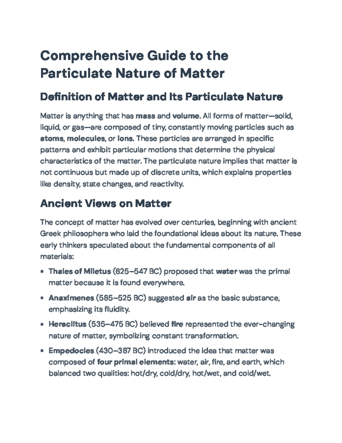 Unit 1: Matter - Exploring the Particulate Nature of Matter - Studocu