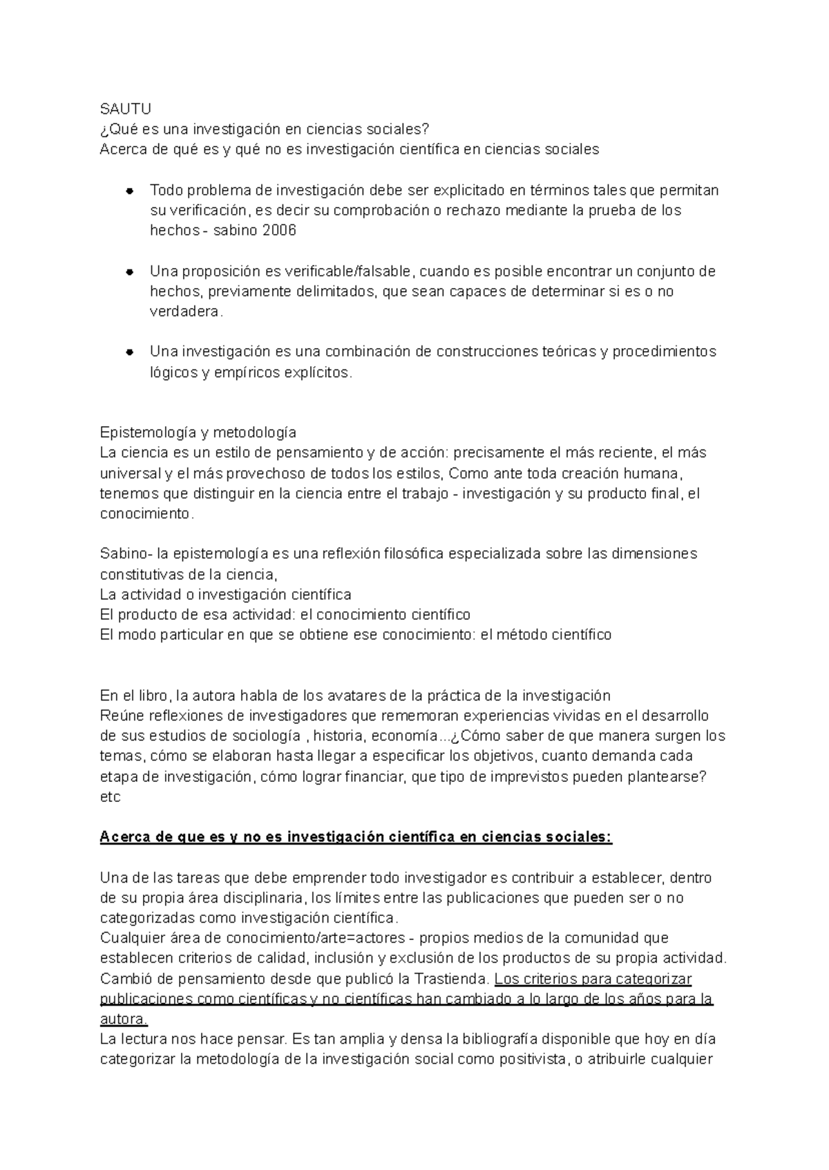 Sautu - SAUTU ¿Qué es una investigación en ciencias sociales? Acerca de ...