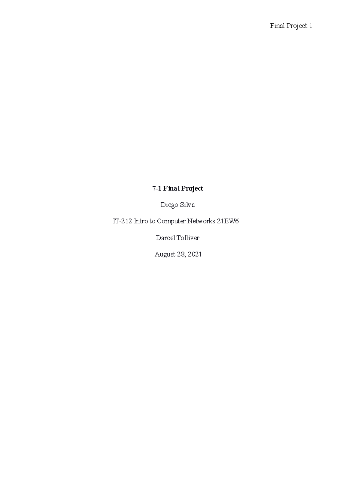 IT-212 7-1 Final Project: Understanding the OSI Model and Network ...