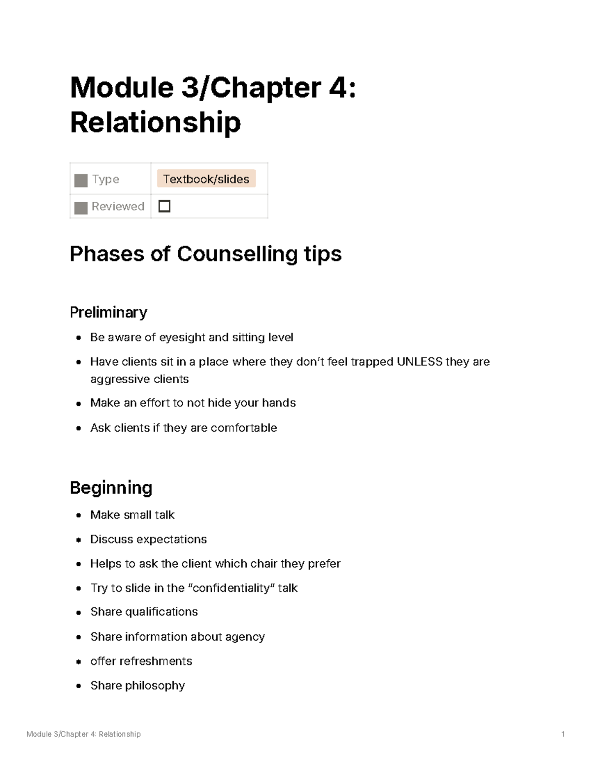 Counselling 2: Module 4 - Phases of Client-Counsellor Relationships ...