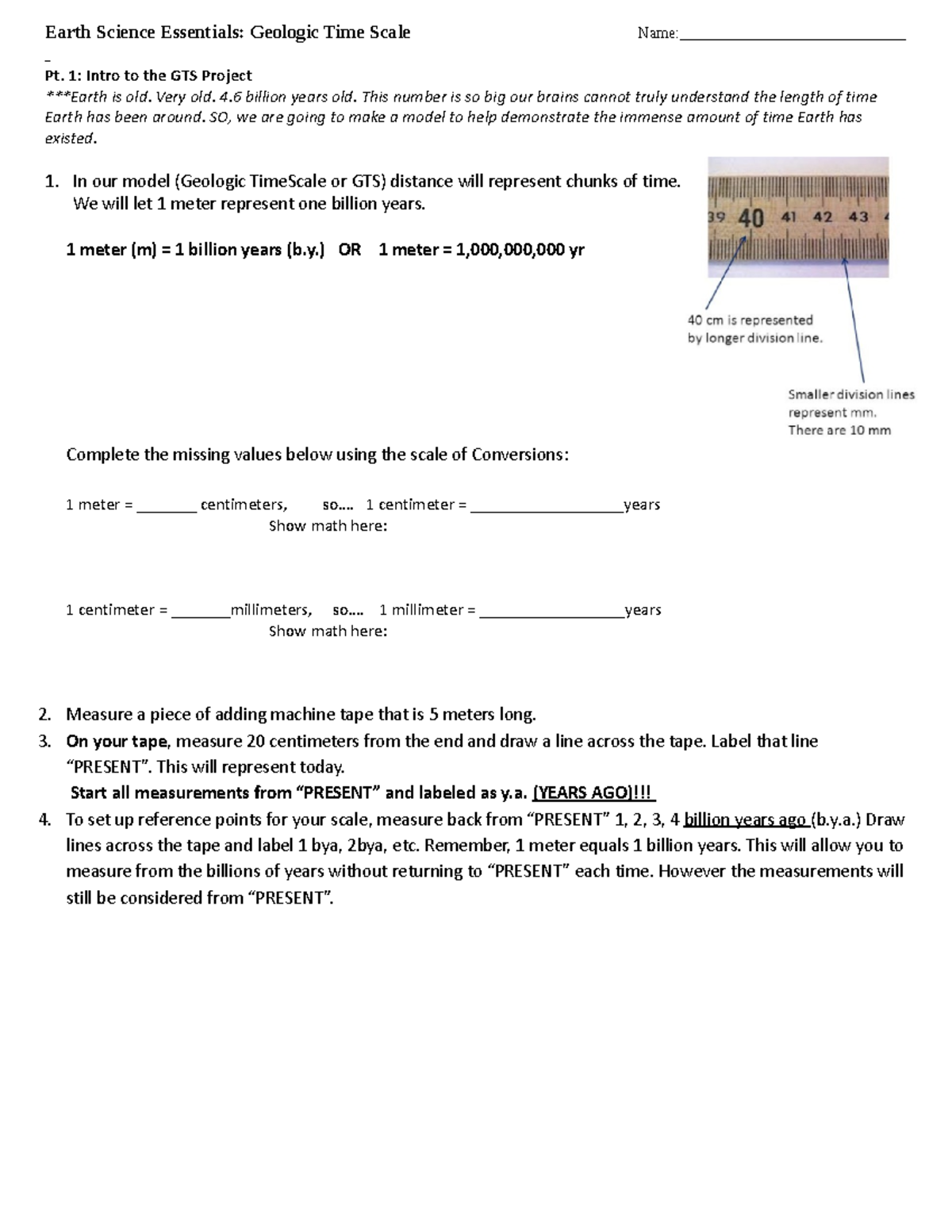 GTS Project Timeline 2023: Geologic Time Scale Overview and Guide - Studocu