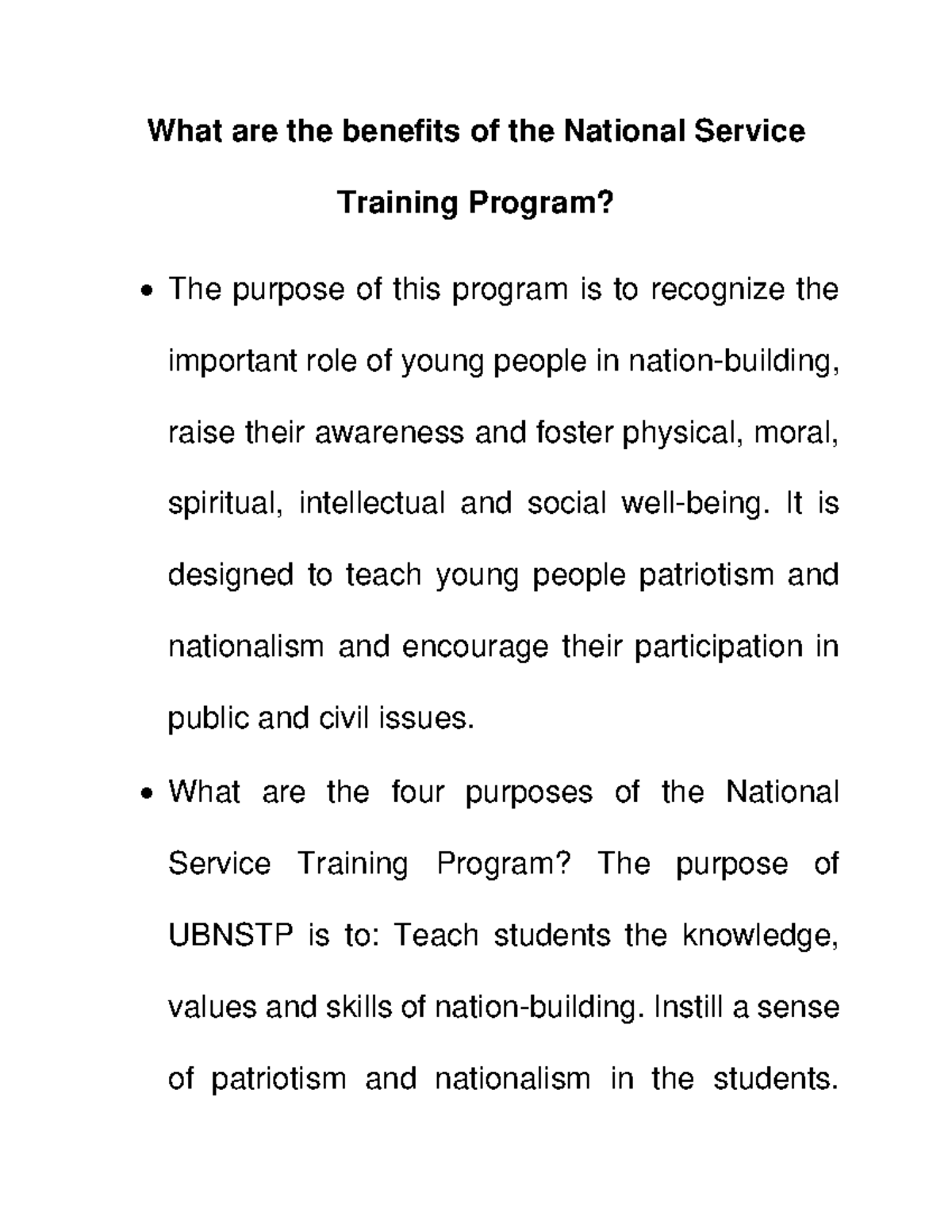 Benefits of NSTP: Understanding the National Service Training Program ...