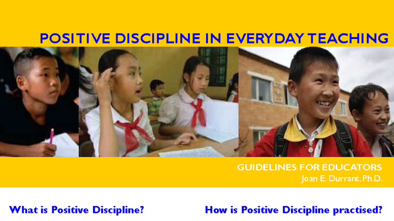 Positive Discipline in Everyday Teaching: Guidelines for Educators ...