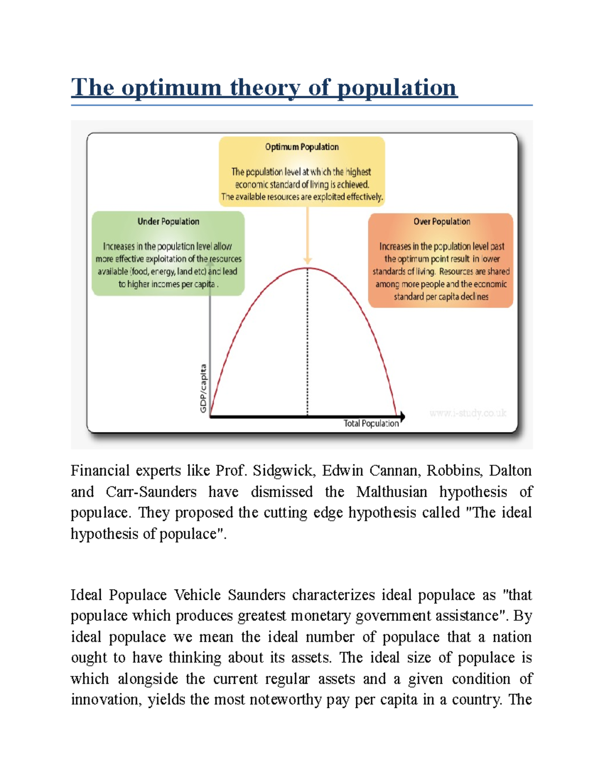The optimum theory of population - The optimum theory of population ...