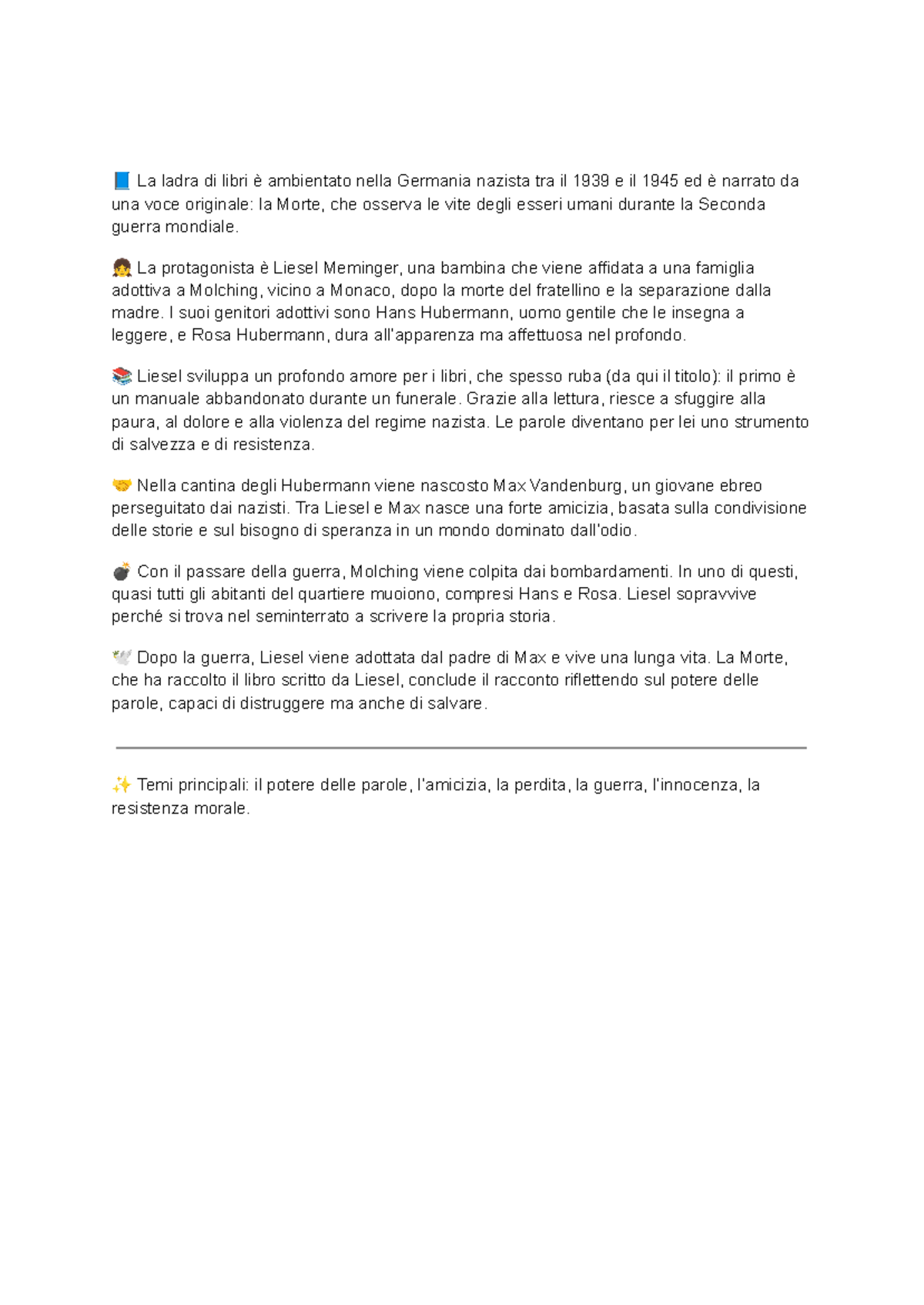 La ladra di libri - Riassunto e Temi Principali - Studocu