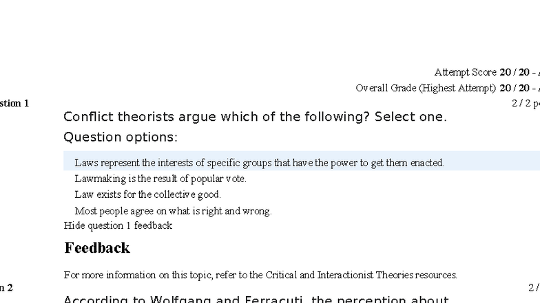 4-3 Module Four Quiz: Conflict Theories and Their Implications - Studocu
