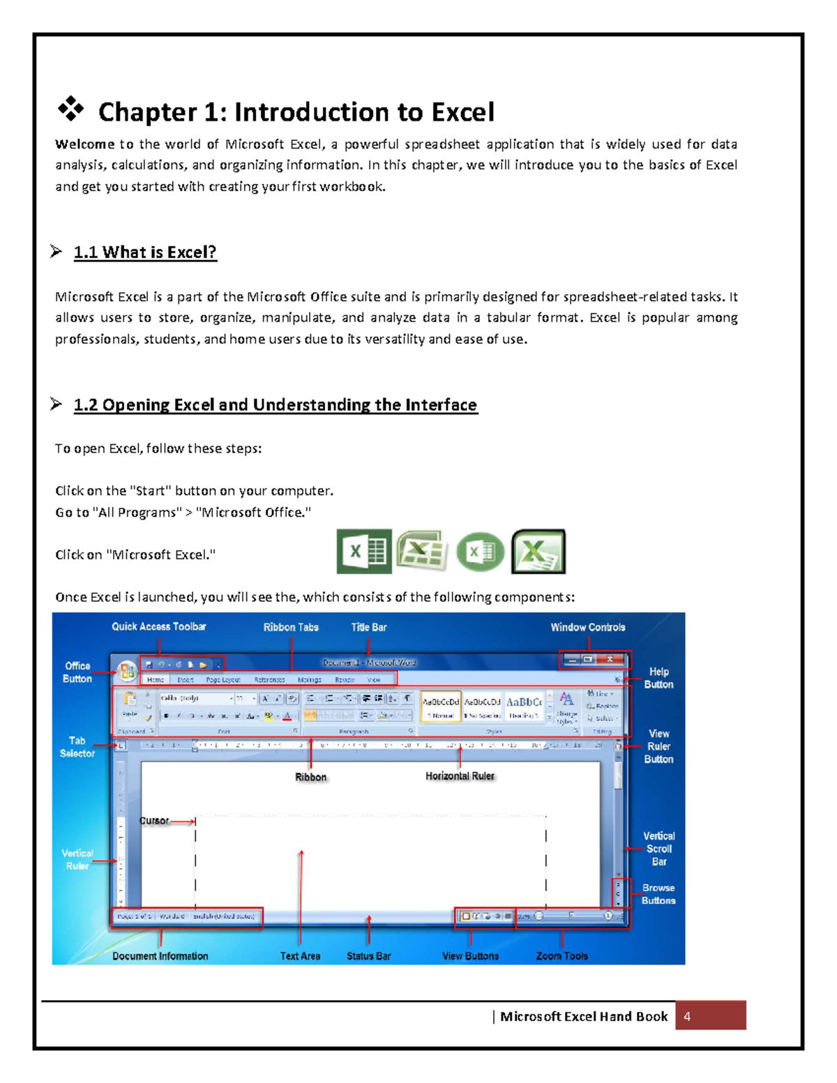 Excel Master Class: Chapter 1 - Introduction to Excel - Studocu
