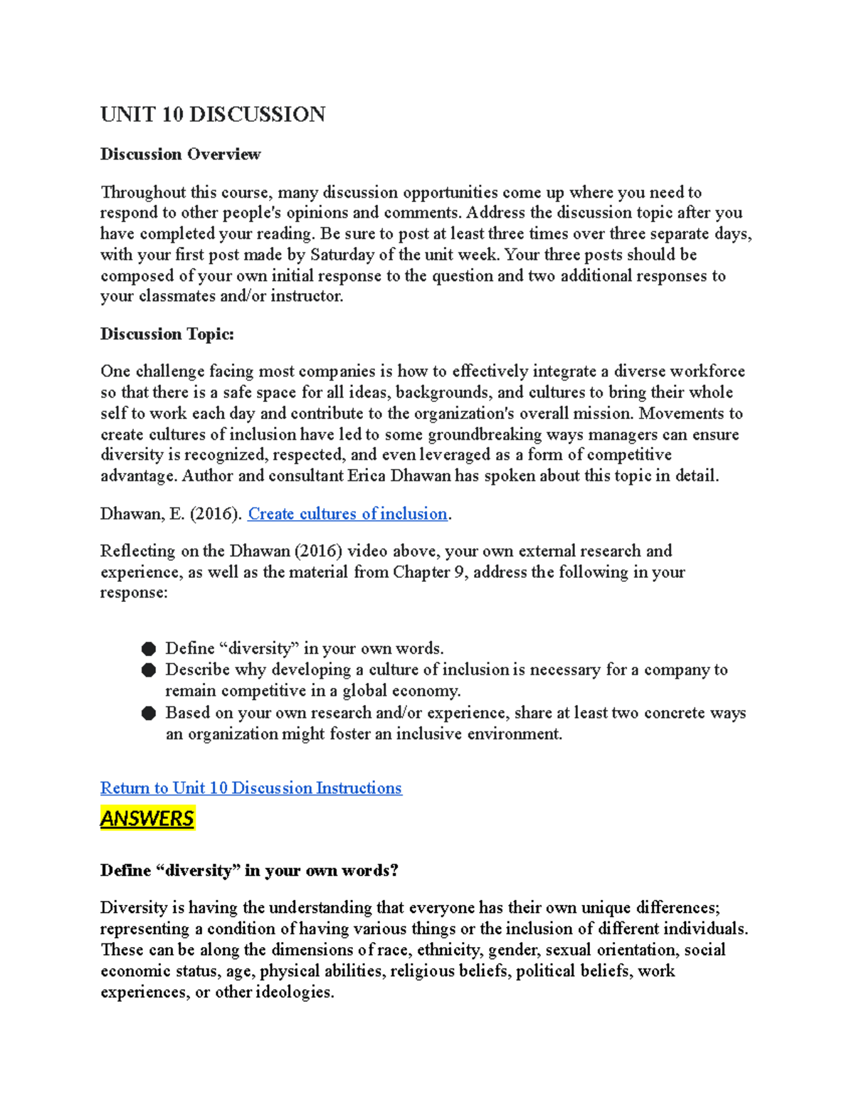 MT140 UNIT 10 Discussion - UNIT 10 DISCUSSION Discussion Overview Throughout this course, many ...