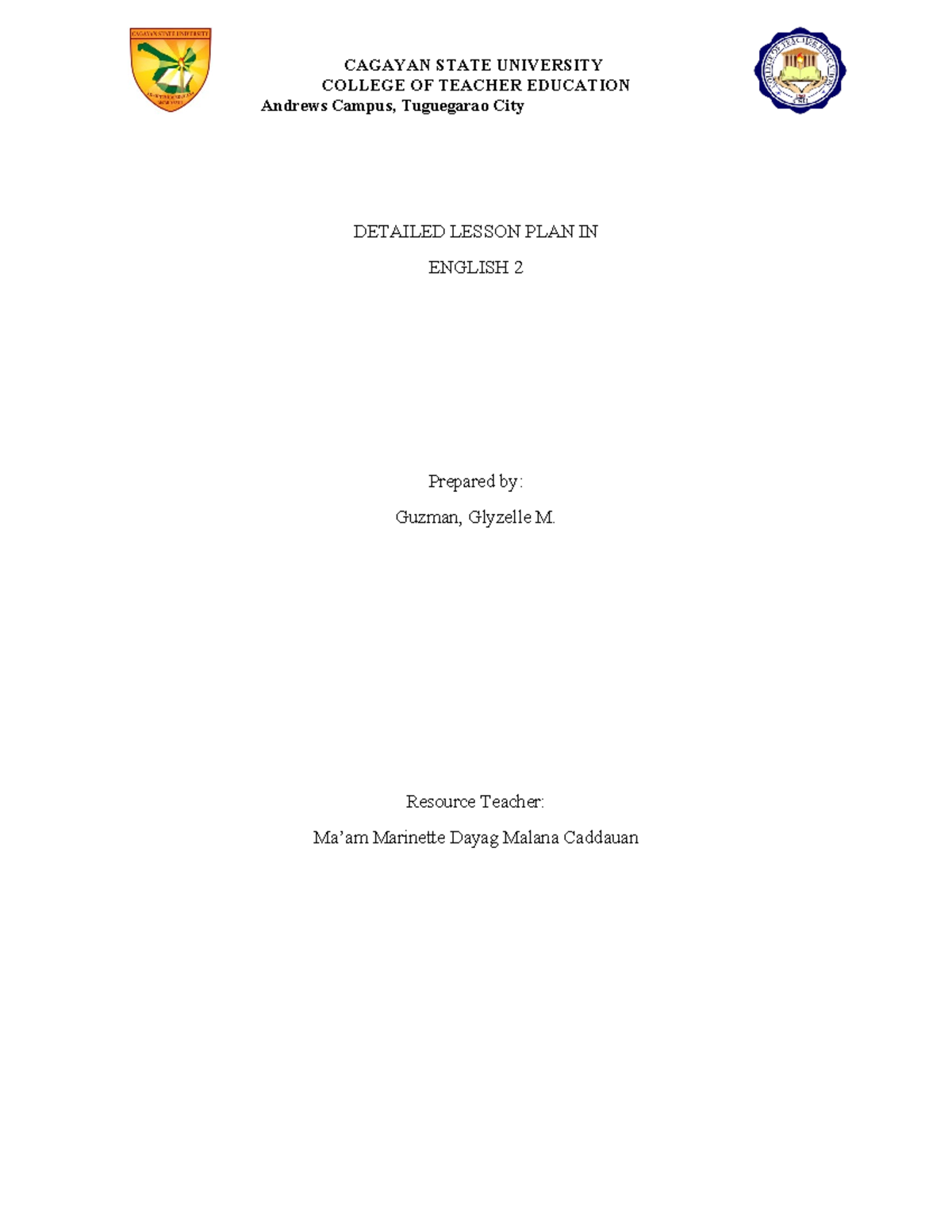 Detailed Lesson Plan: English 2 - Synonyms and Antonyms - Studocu