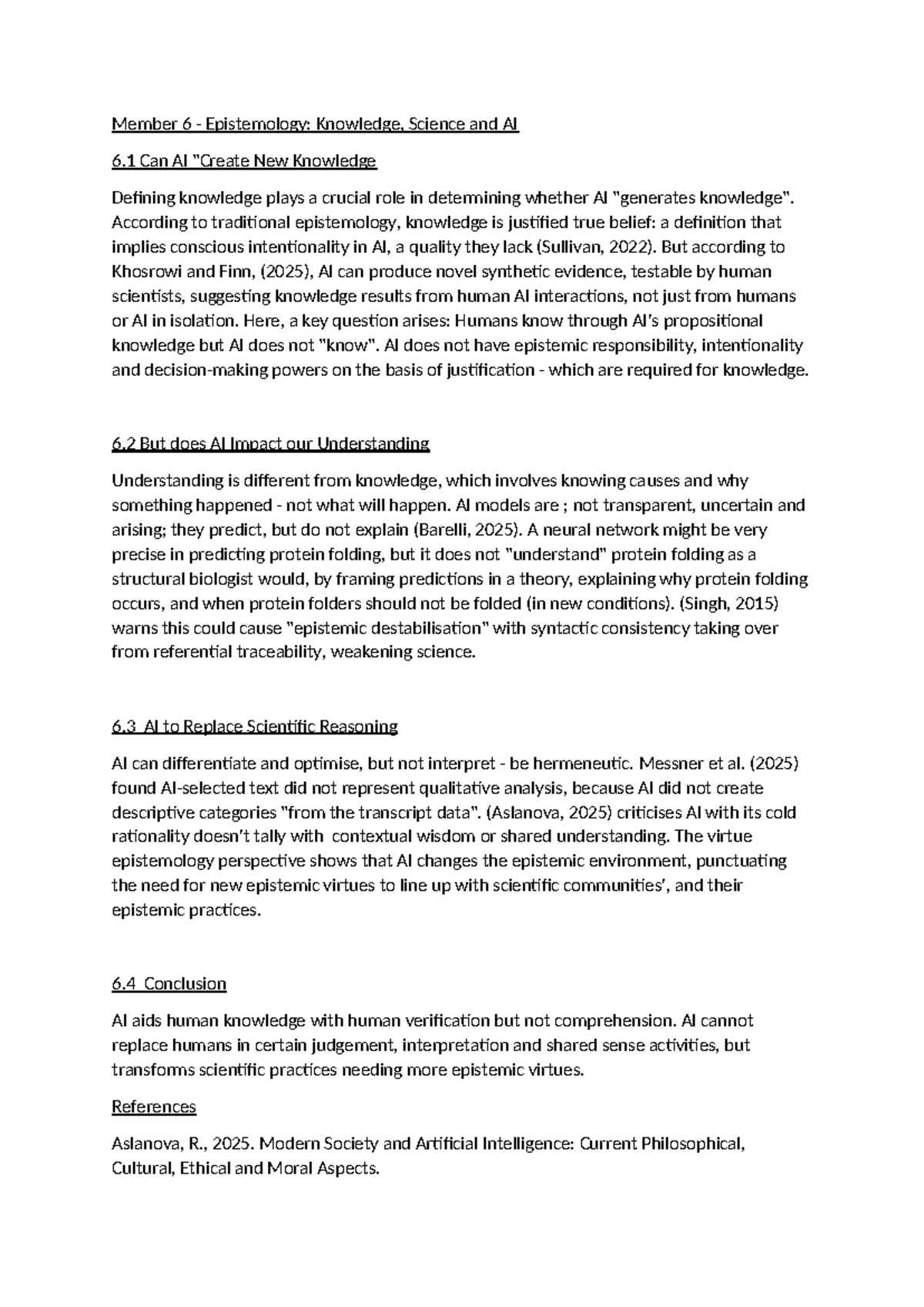 WVNS MEM - Group Work: Epistemology of AI and Knowledge Dynamics - Studocu