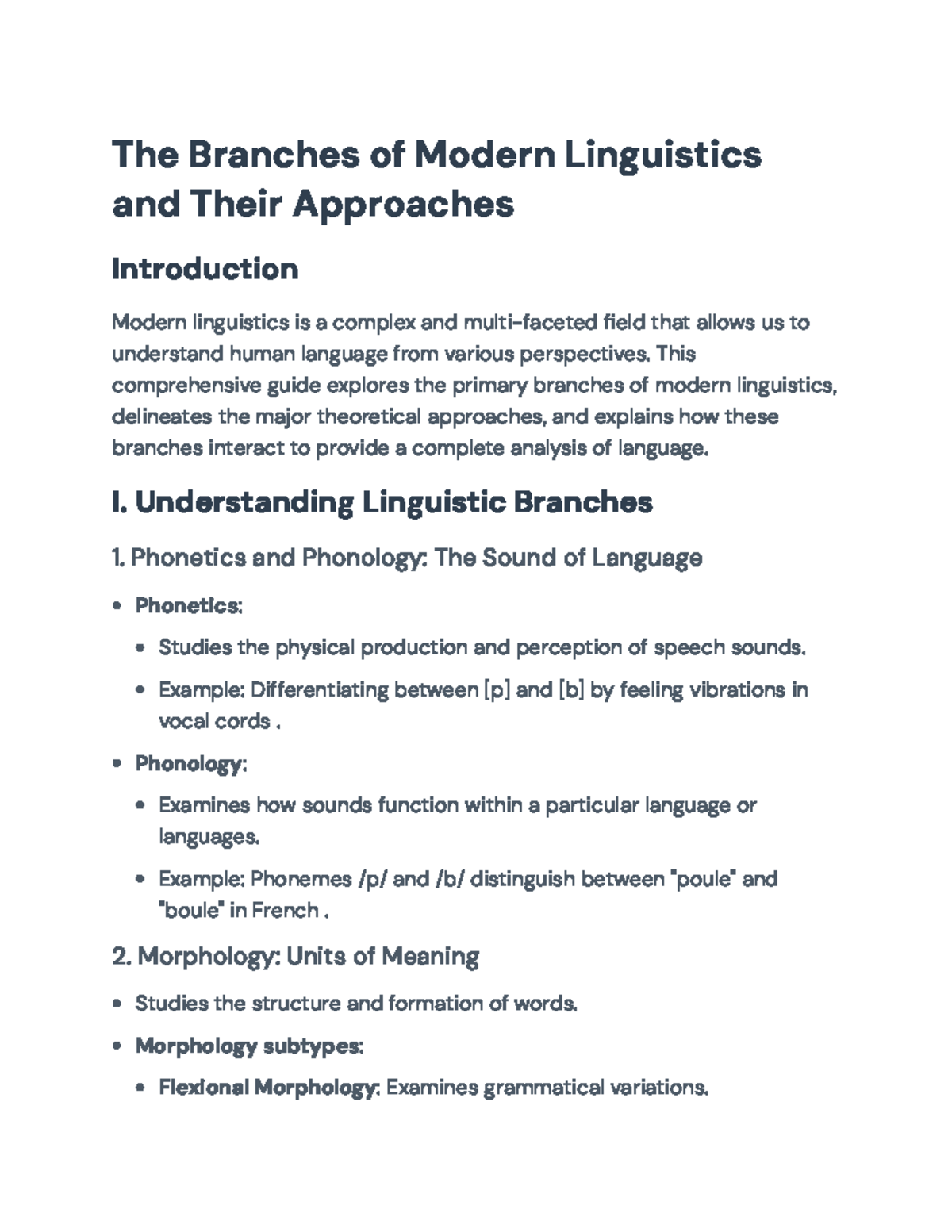 Branches of Modern Linguistics: An Overview and Analysis - The Branches ...