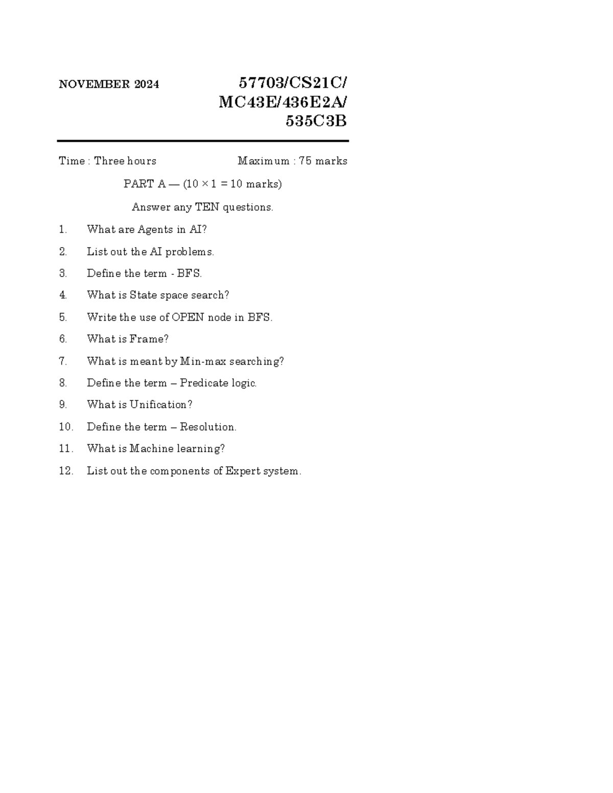 AI Concepts and Problems - NOV-2024 436e2a Notes - Studocu