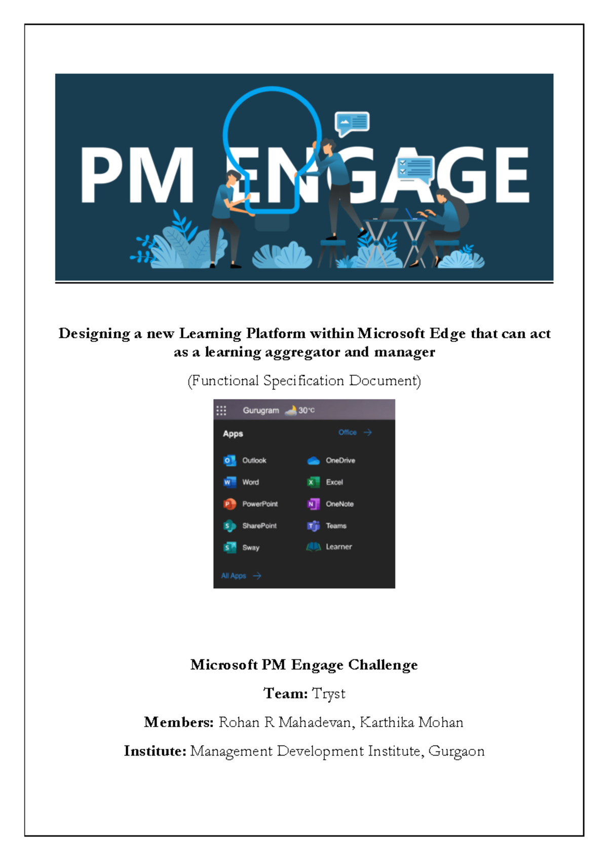 Microsoft PM Engage: Functional Spec for Learning Platform Design - Studocu