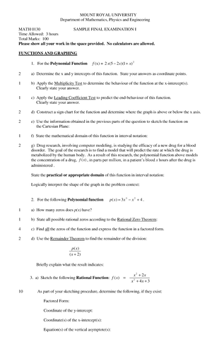 Math 0130 Online Fall 2022 - FACULTY OF CONTINUING EDUCATION COURSE ...