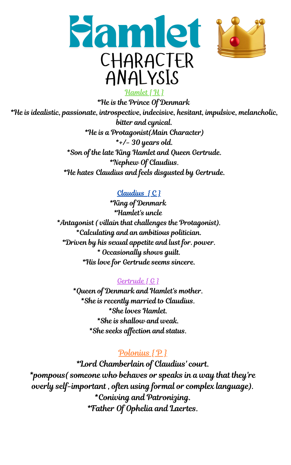 Hamlet 20260220 Character Analysis: Key Figures & Themes - Studocu