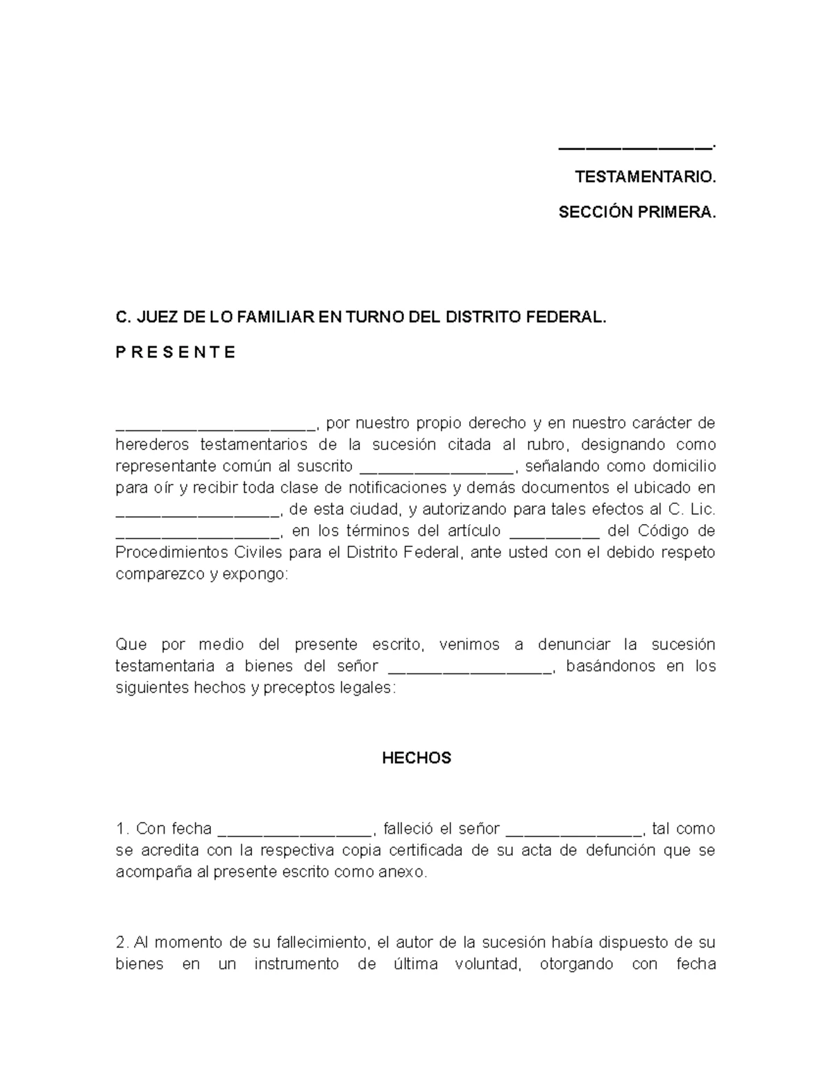 Modelo DE Escrito POR EL Delito DE Despojo - MODELO DE ESCRITO POR EL ...