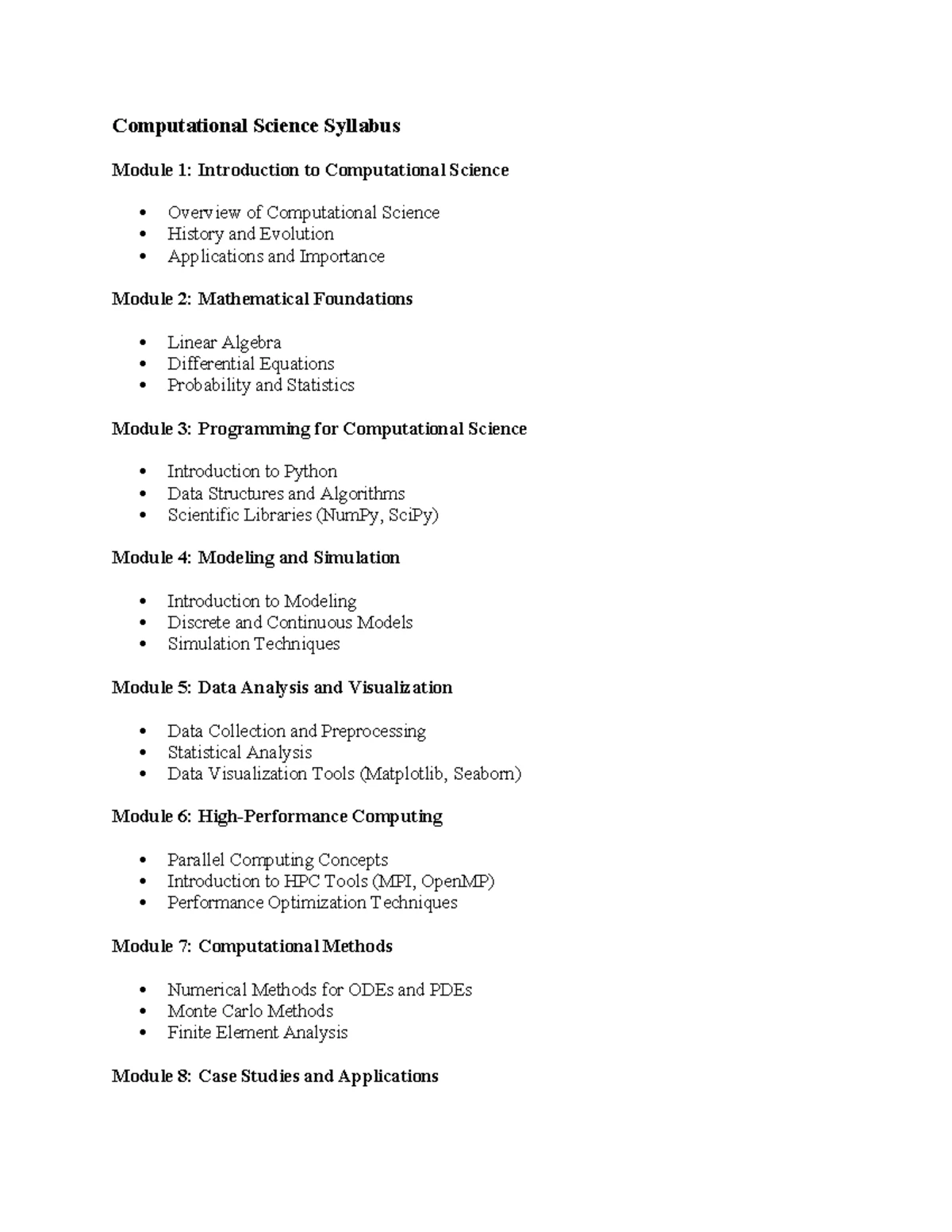 Syllabus CS326 Computational Science - Archdiocese of Tuguegarao LYCEUM ...