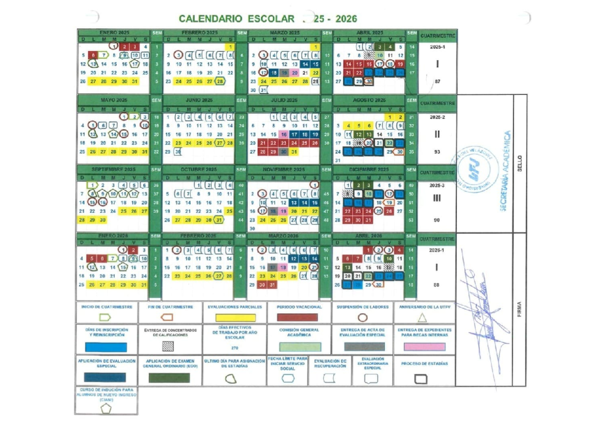 Calendario Escolar 2025-2026 - CALENDARIO ESCOLAR 25 - 2026 ENERO 2025 ...