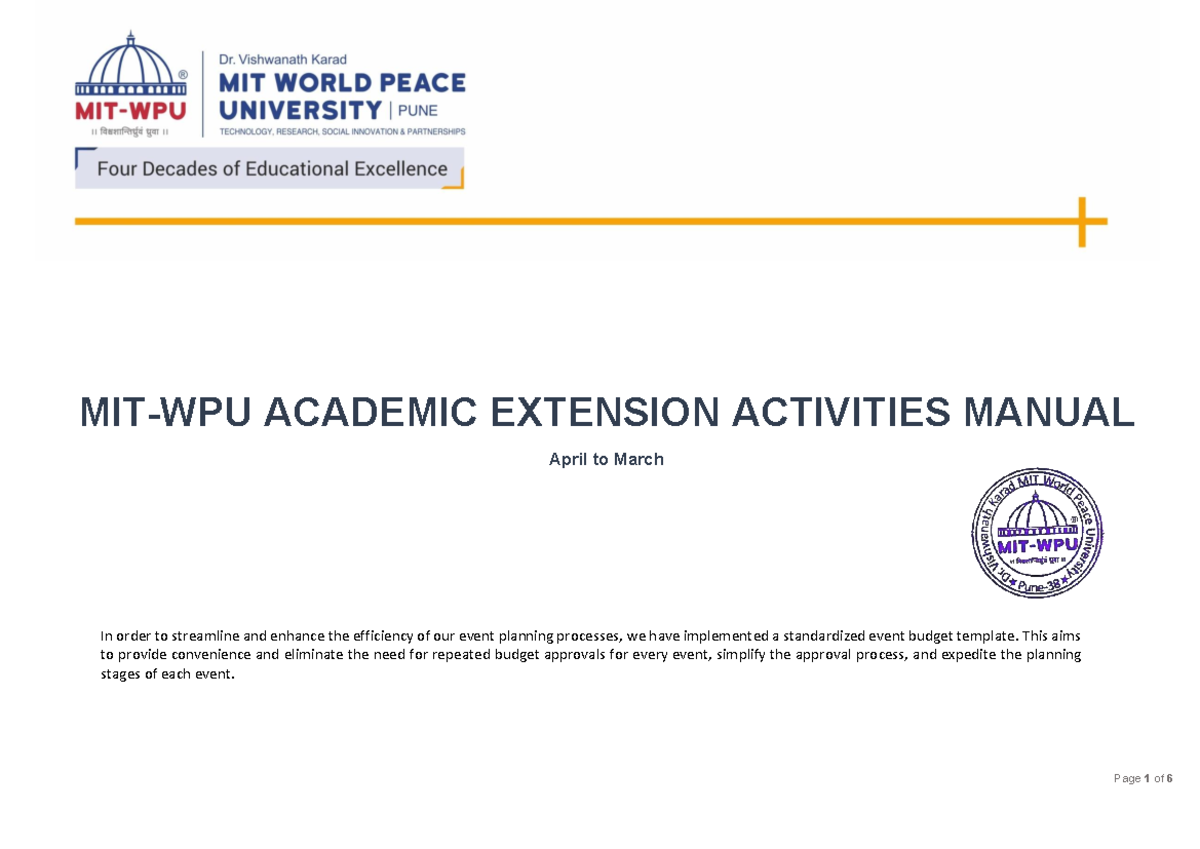 Academic Extension Activities Manual (April to March) - Studocu